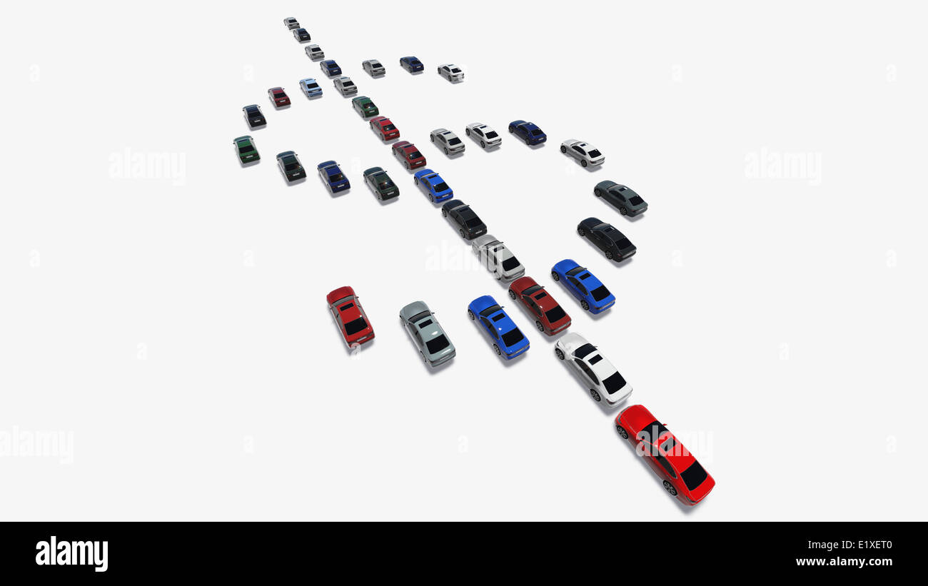 High resolution render of 3D cars forming dollar symbol Stock Photo - Alamy