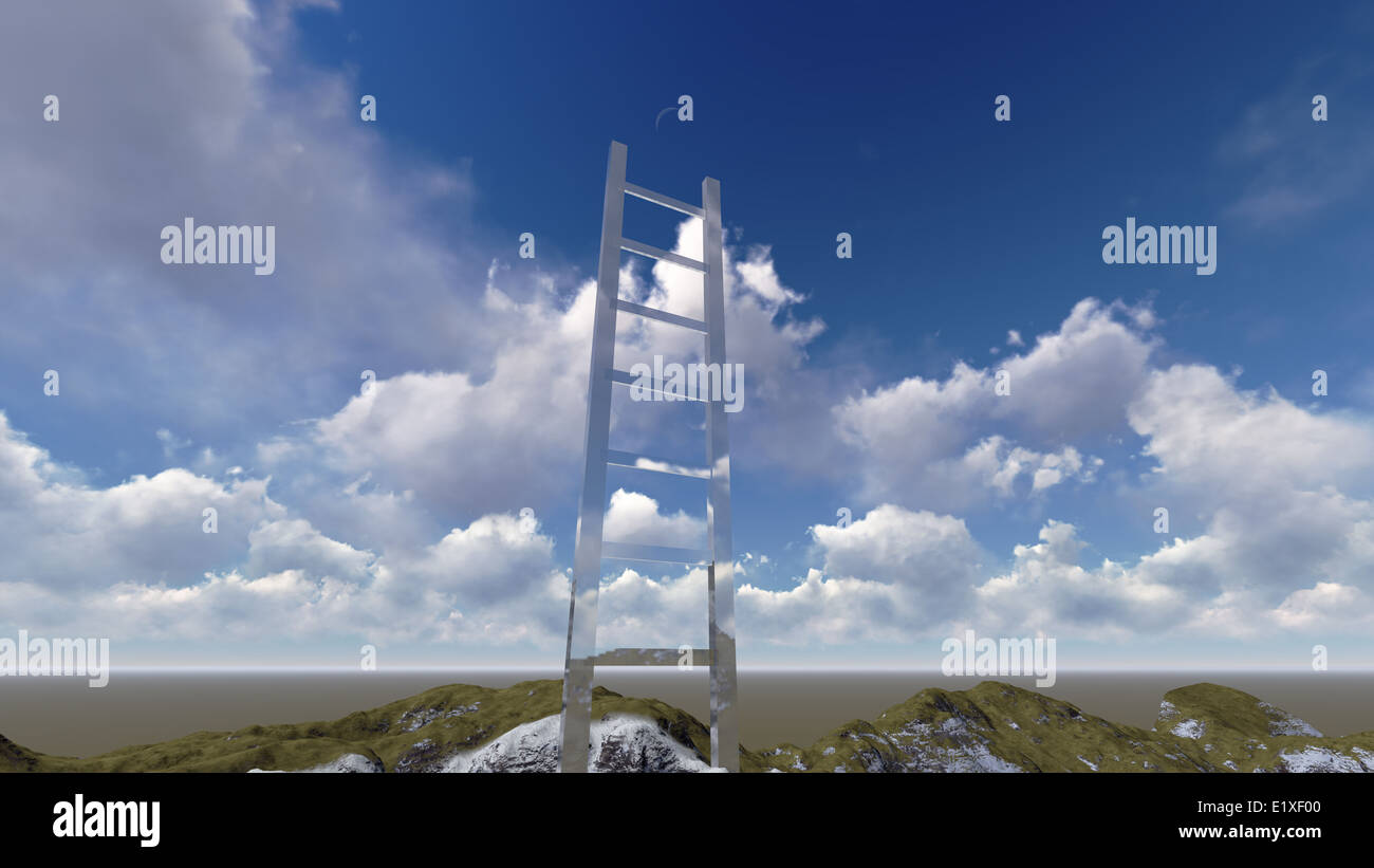 Ladders showing the pathway to the top Stock Photo - Alamy