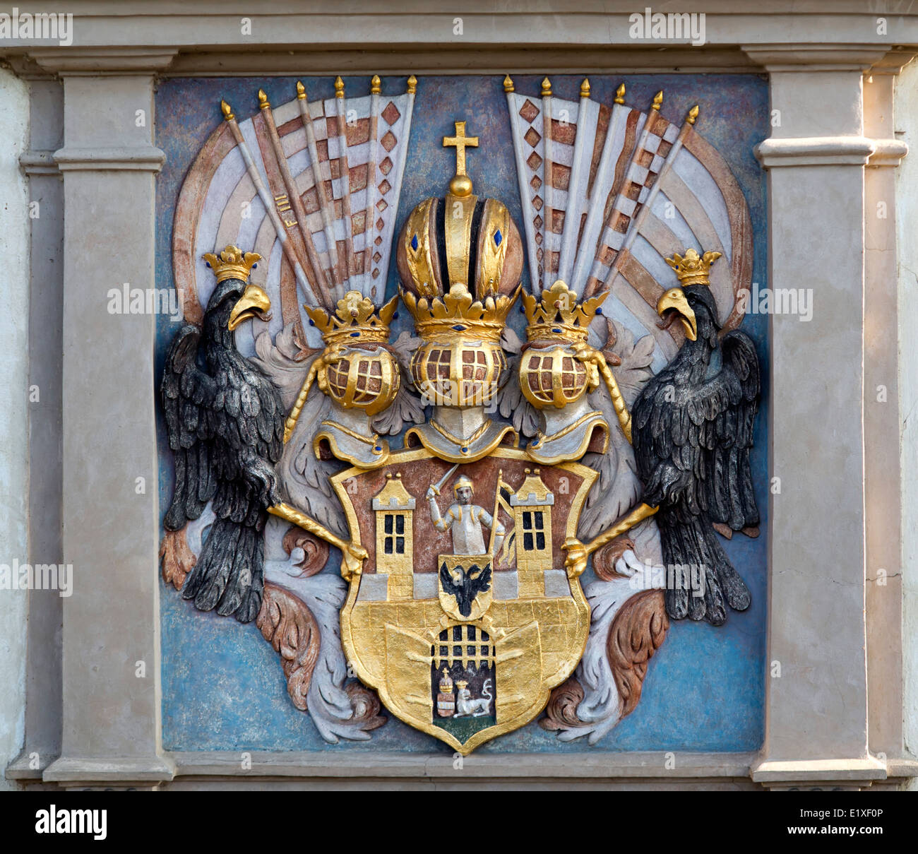 house sign on historic building in Prague Stock Photo - Alamy