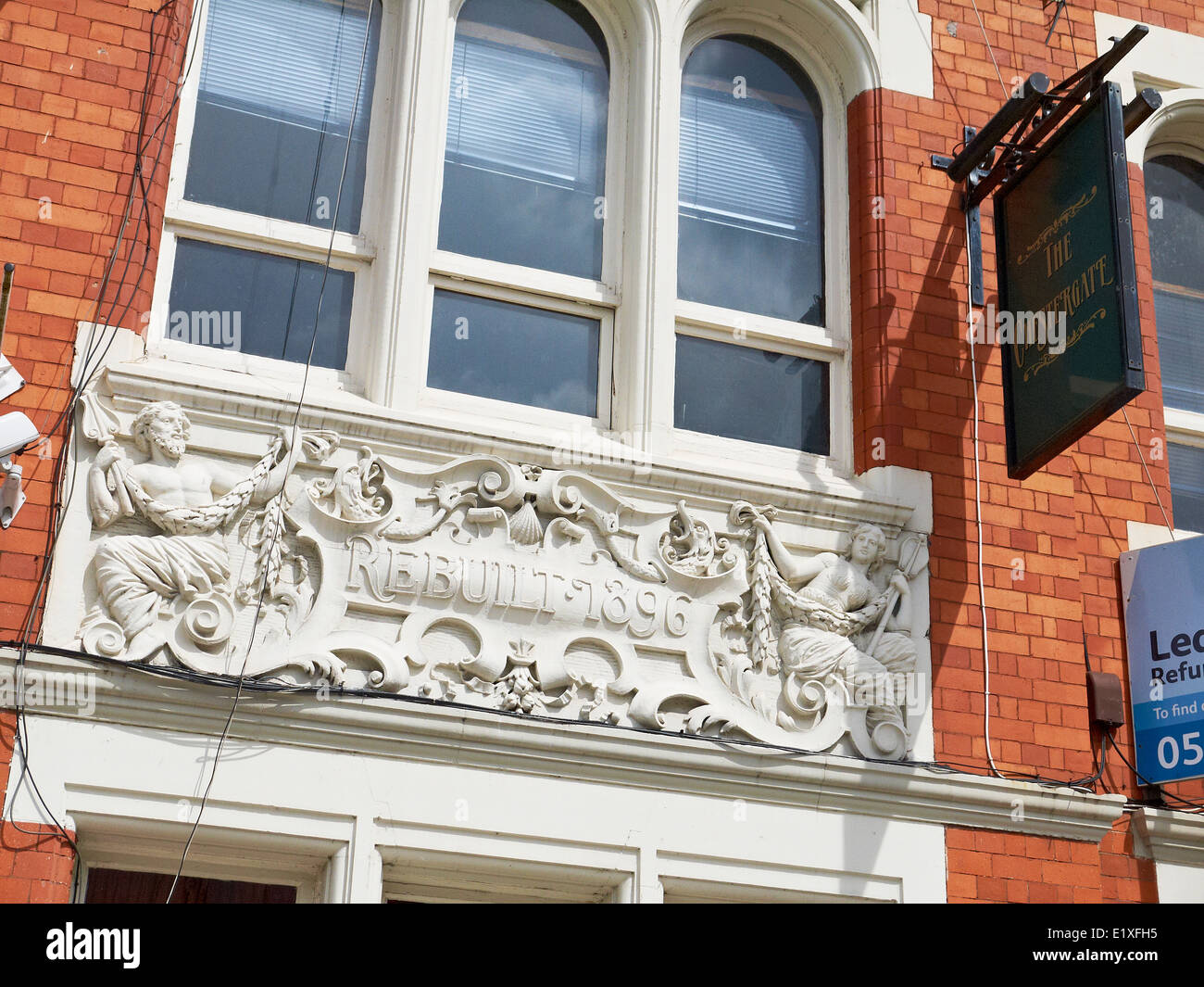 Architectural detail on Chestergate Tavern in Stockport Cheshire UK ...