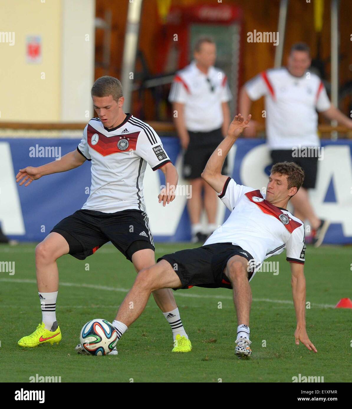 Santo Andre, Brazil. 10th June, 2014. Thomas Mueller (R) and Matthias ...
