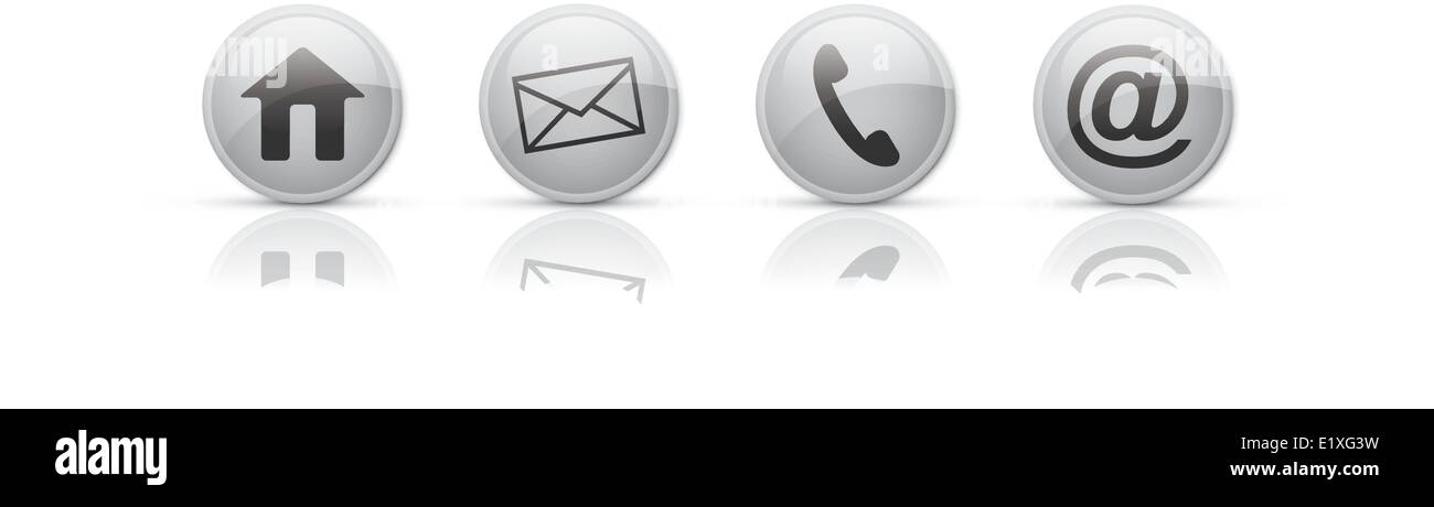 Contact icons in glossy buttons vector Stock Vector Image & Art - Alamy