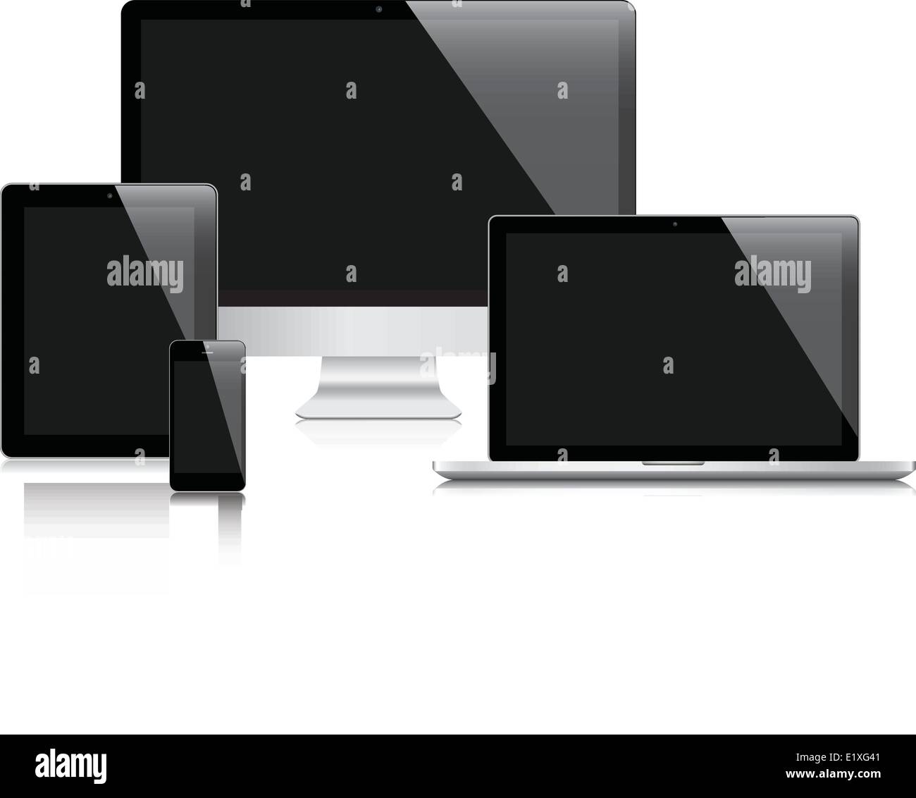 Electronic devices with black screen vector file Stock Vector Image ...