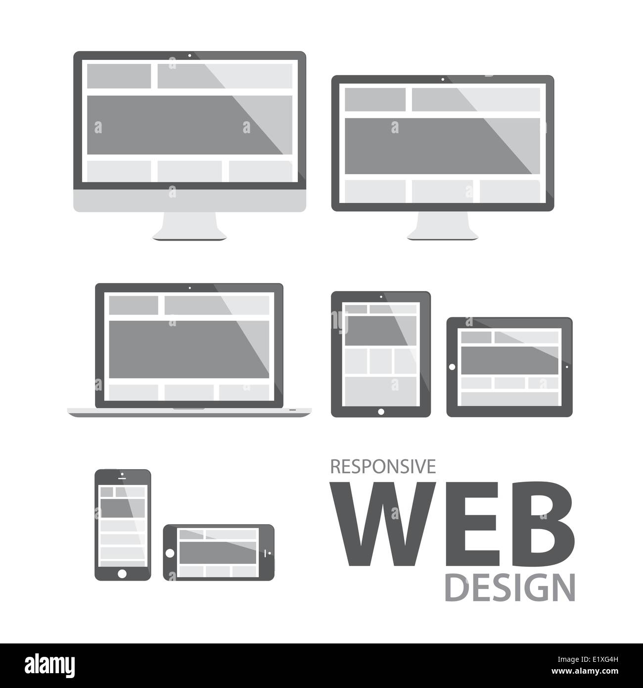 Computer tablet laptop phone logo responsive vector eps10 Stock Vector ...