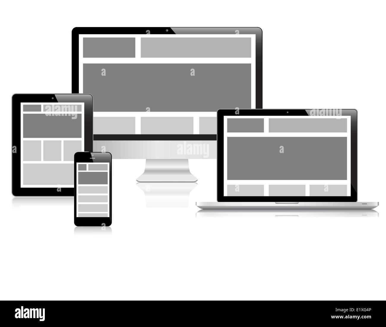 Fully responsive web design devices vector eps10 Stock Vector Image & Art - Alamy