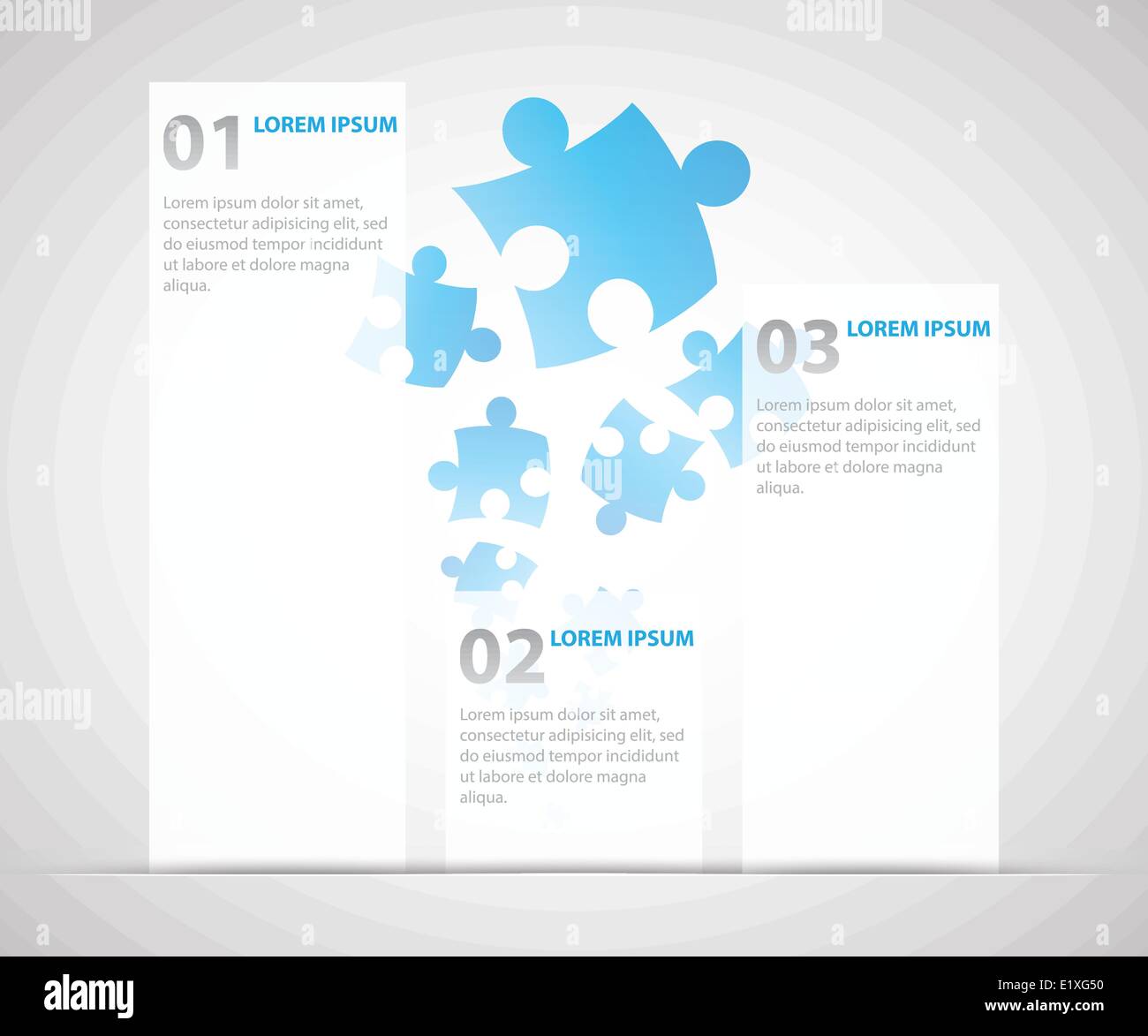 Three infographic options puzzle pieces background vector eps10 Stock ...