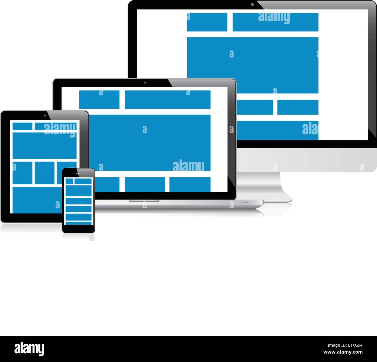 Fully responsive web design products vector eps10 Stock Vector Image ...