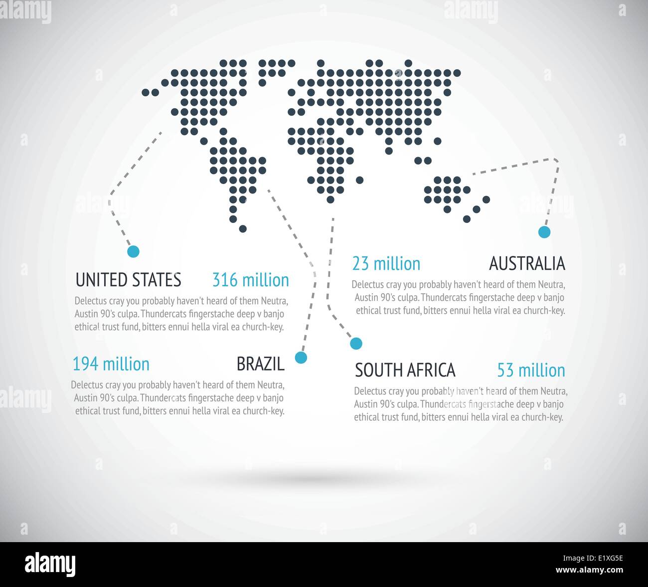 Dotted world map with text examples vector Stock Vector Image & Art - Alamy