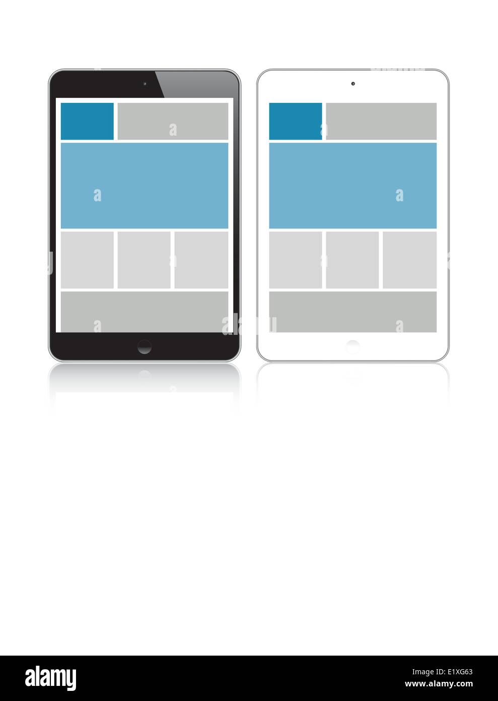 Highly detailed responsive grid small tablet vector Stock Vector Image ...