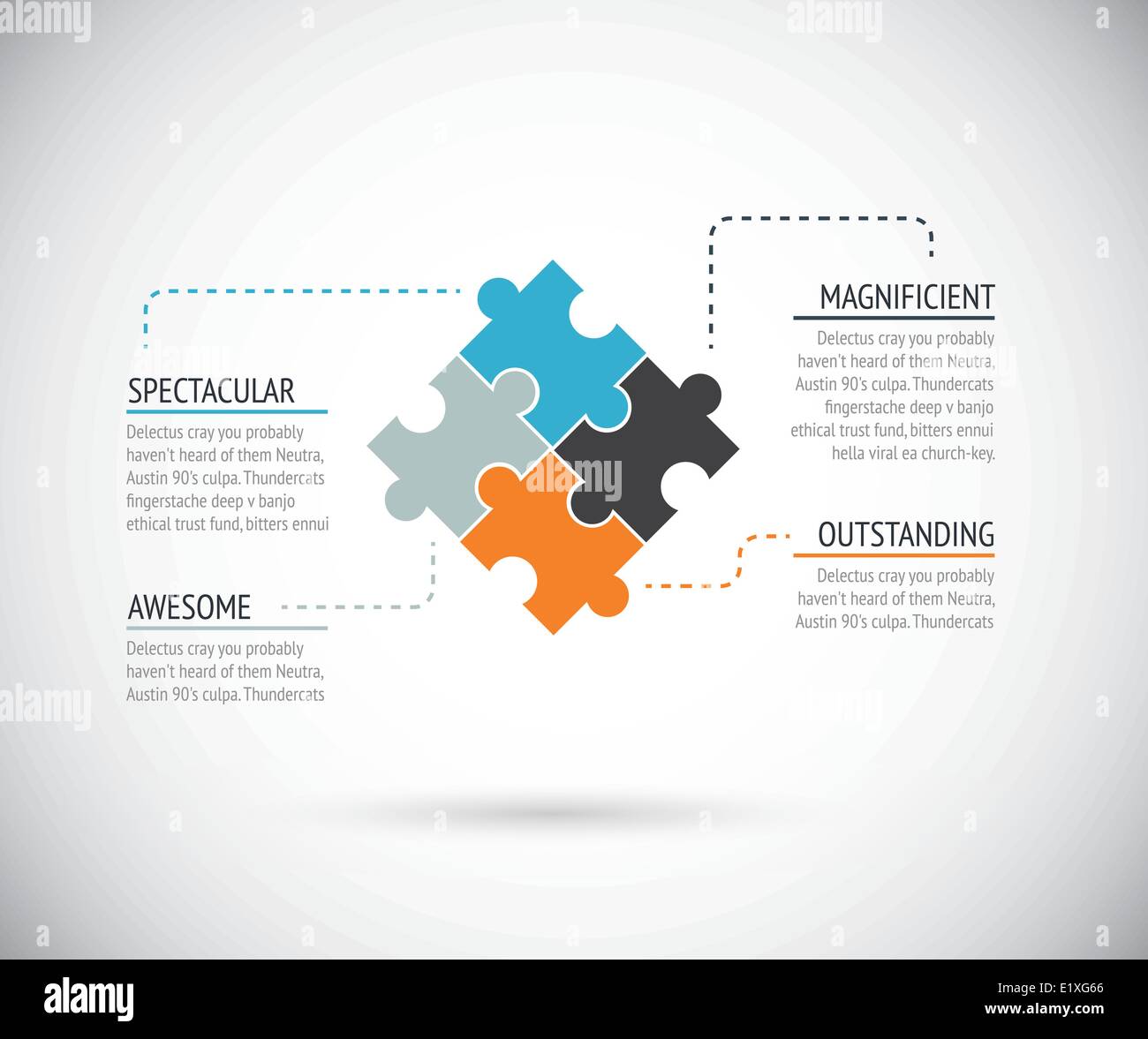 Puzzle piece infographics business concept vector Stock Vector Image ...