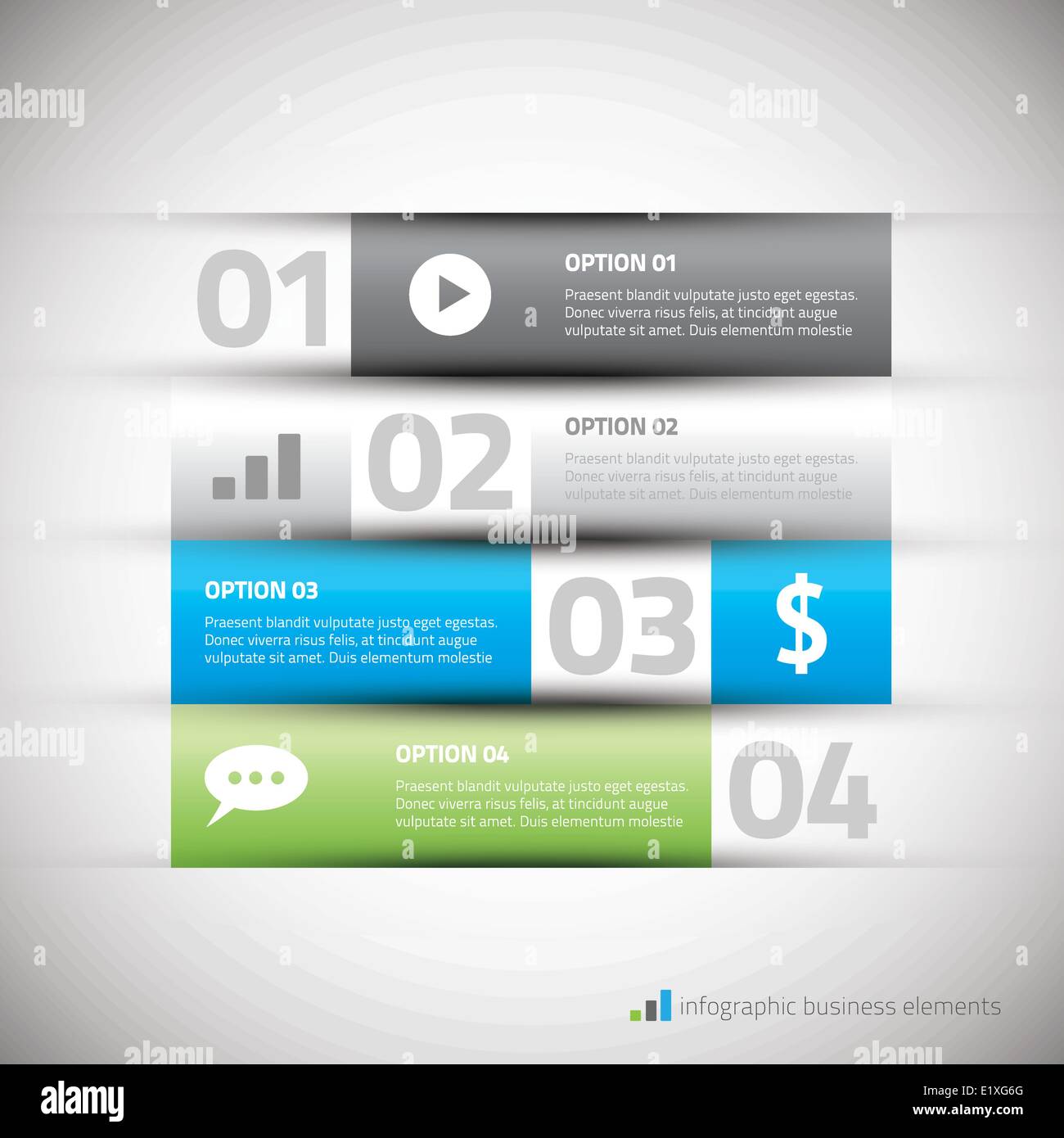 Modern infographic elements with sample text vector illustration Stock ...