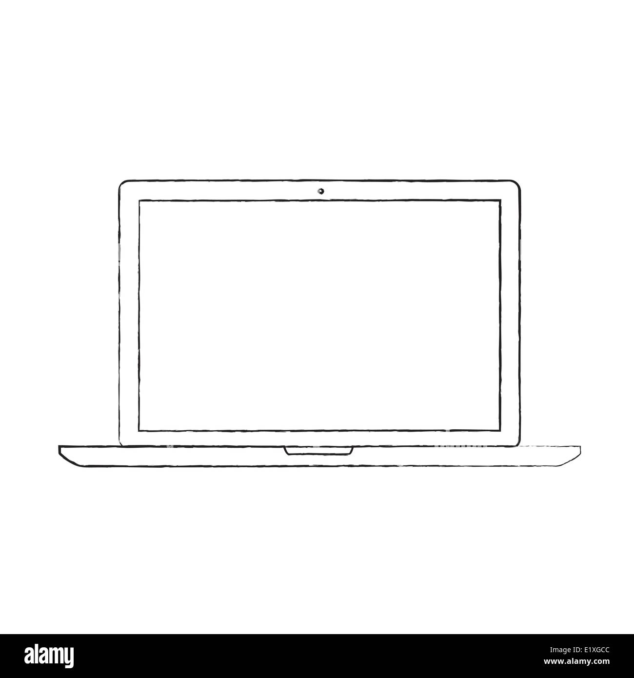Hand-drawn laptop vector illustration Stock Vector Image & Art - Alamy