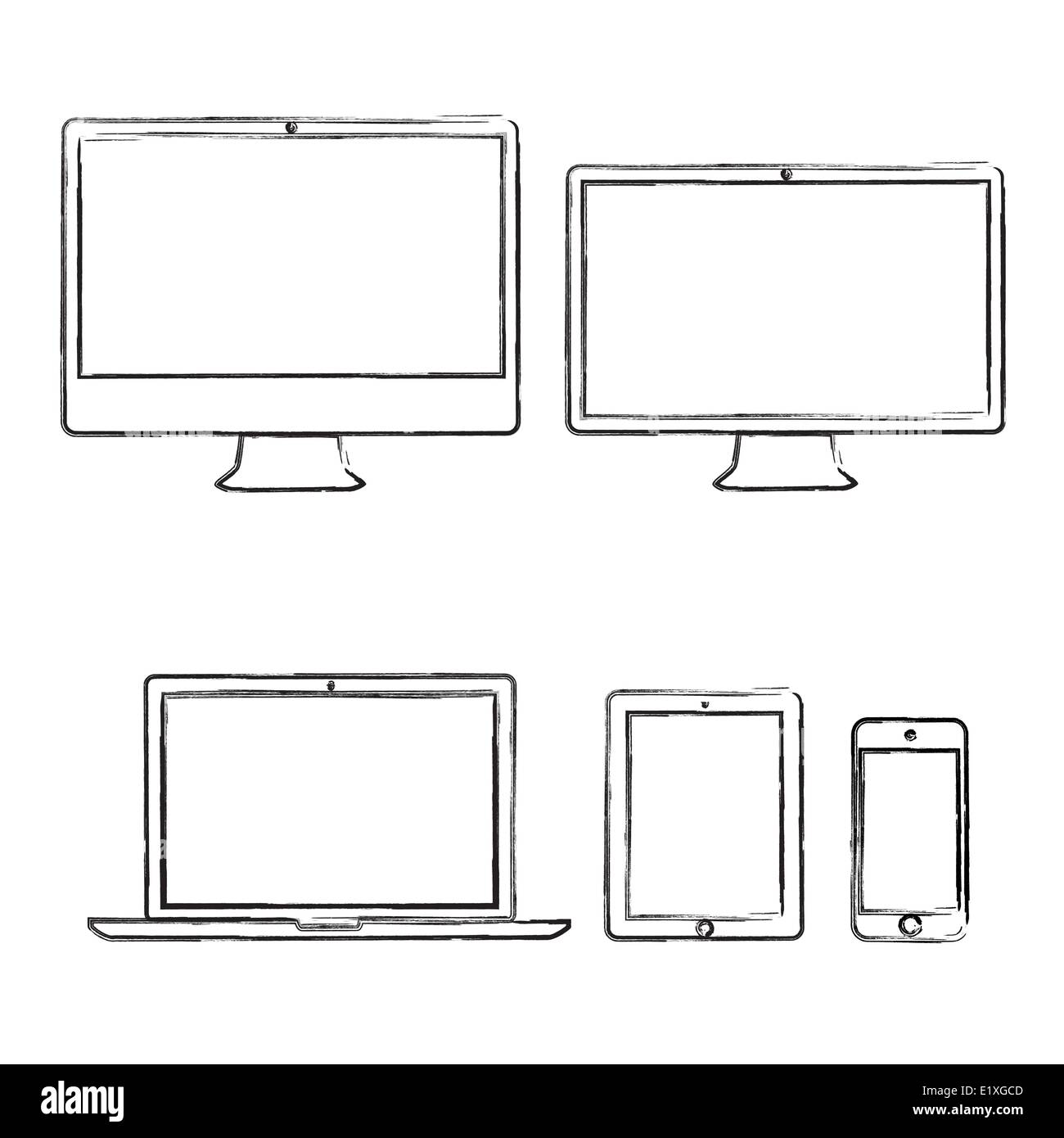 Hand-drawn electronic devices vector illustration Stock Vector Image ...