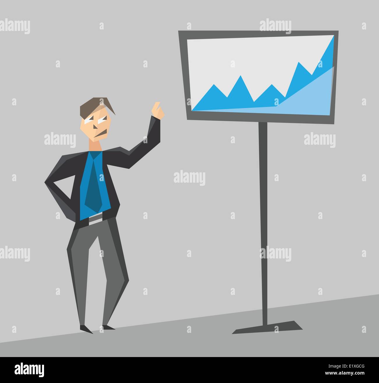 Cartoon business concept graph success vector illustration Stock Vector ...