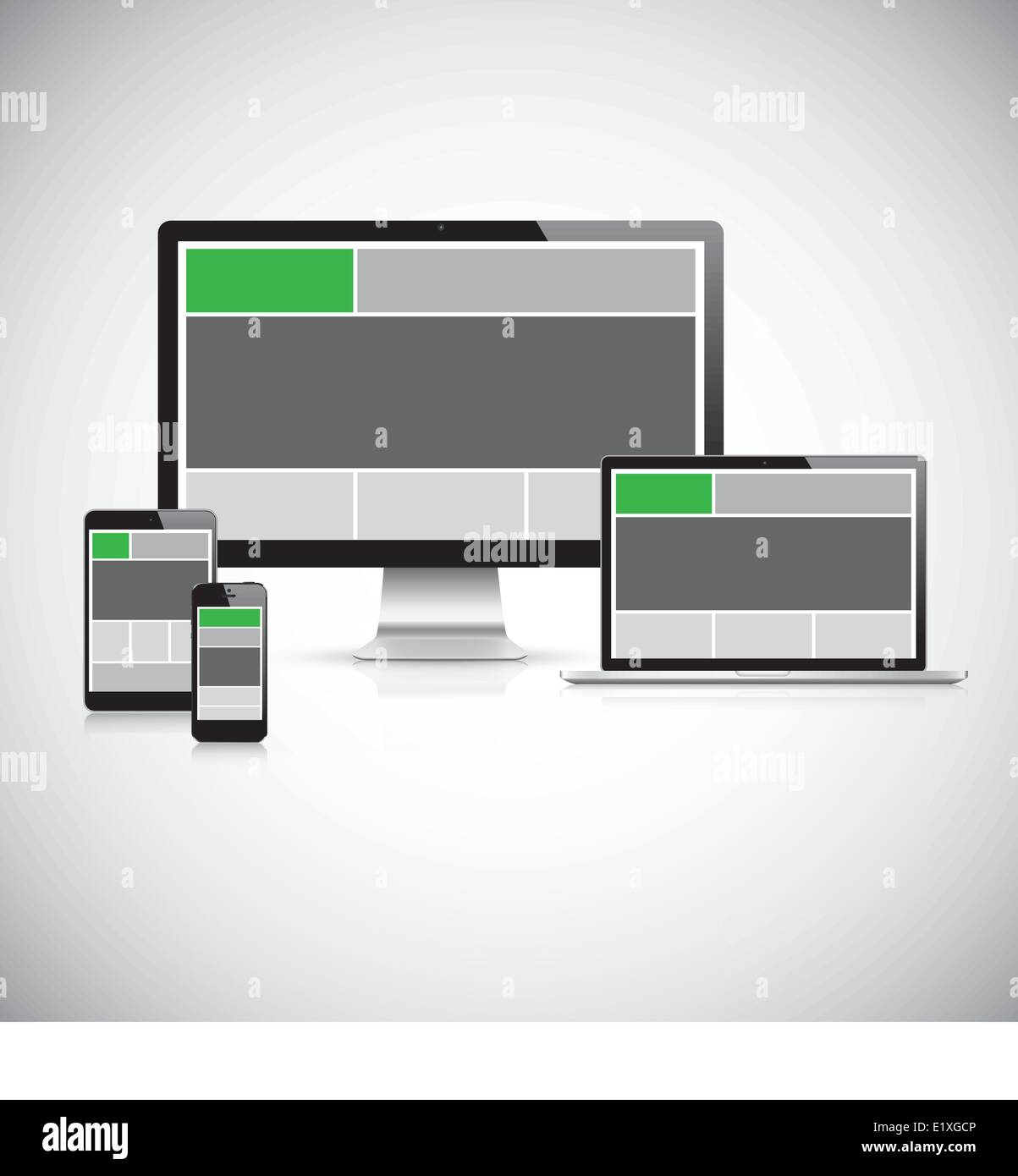 Highly detailed responsive web design concept vector Stock Vector Image ...