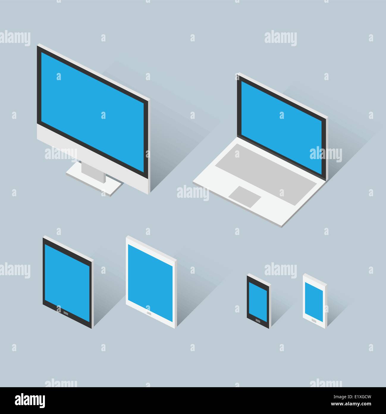 Isometric modern computer set vector illustration Stock Vector Image ...