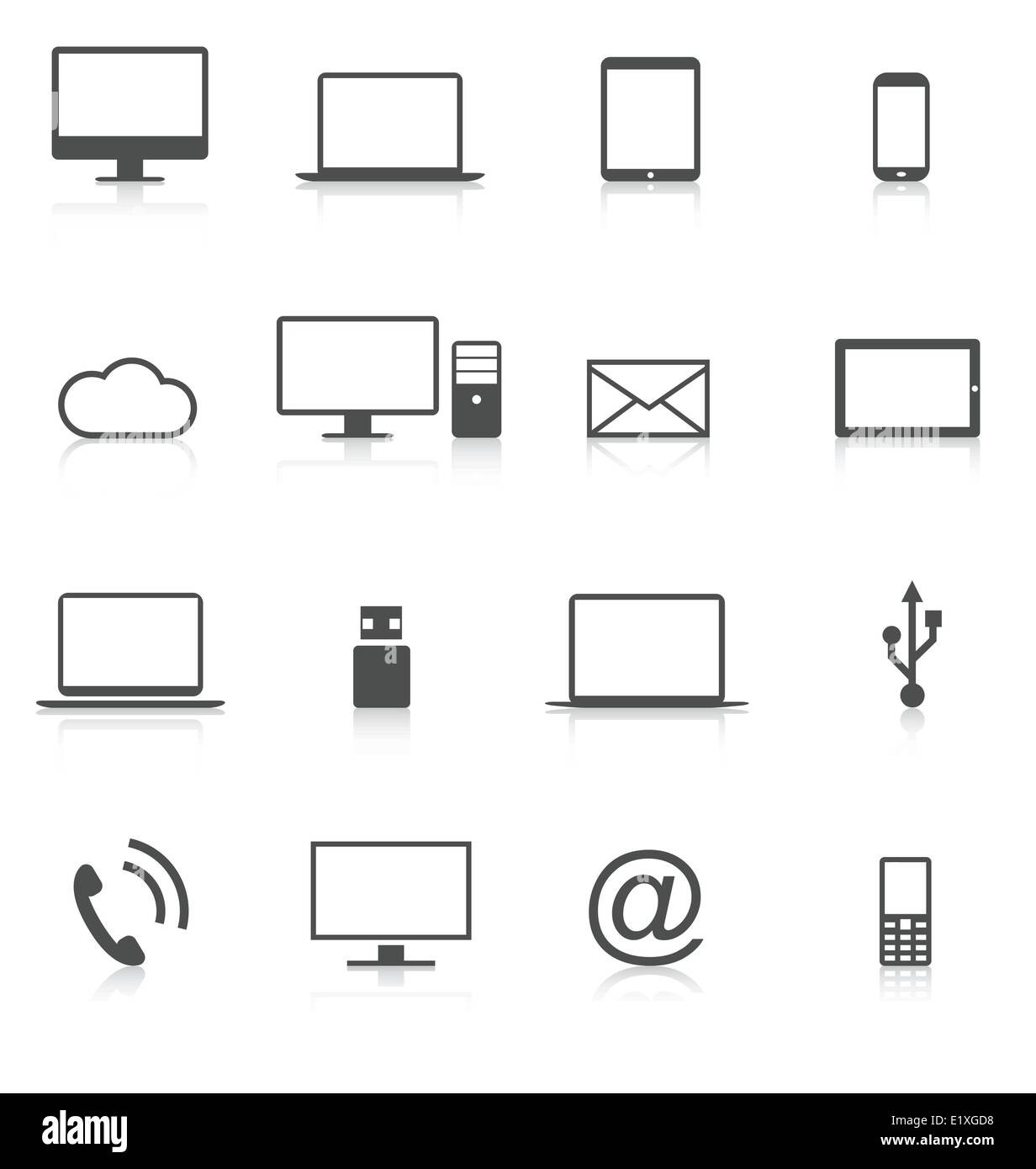 Set of modern computer icons isolation vector Stock Vector Image & Art ...