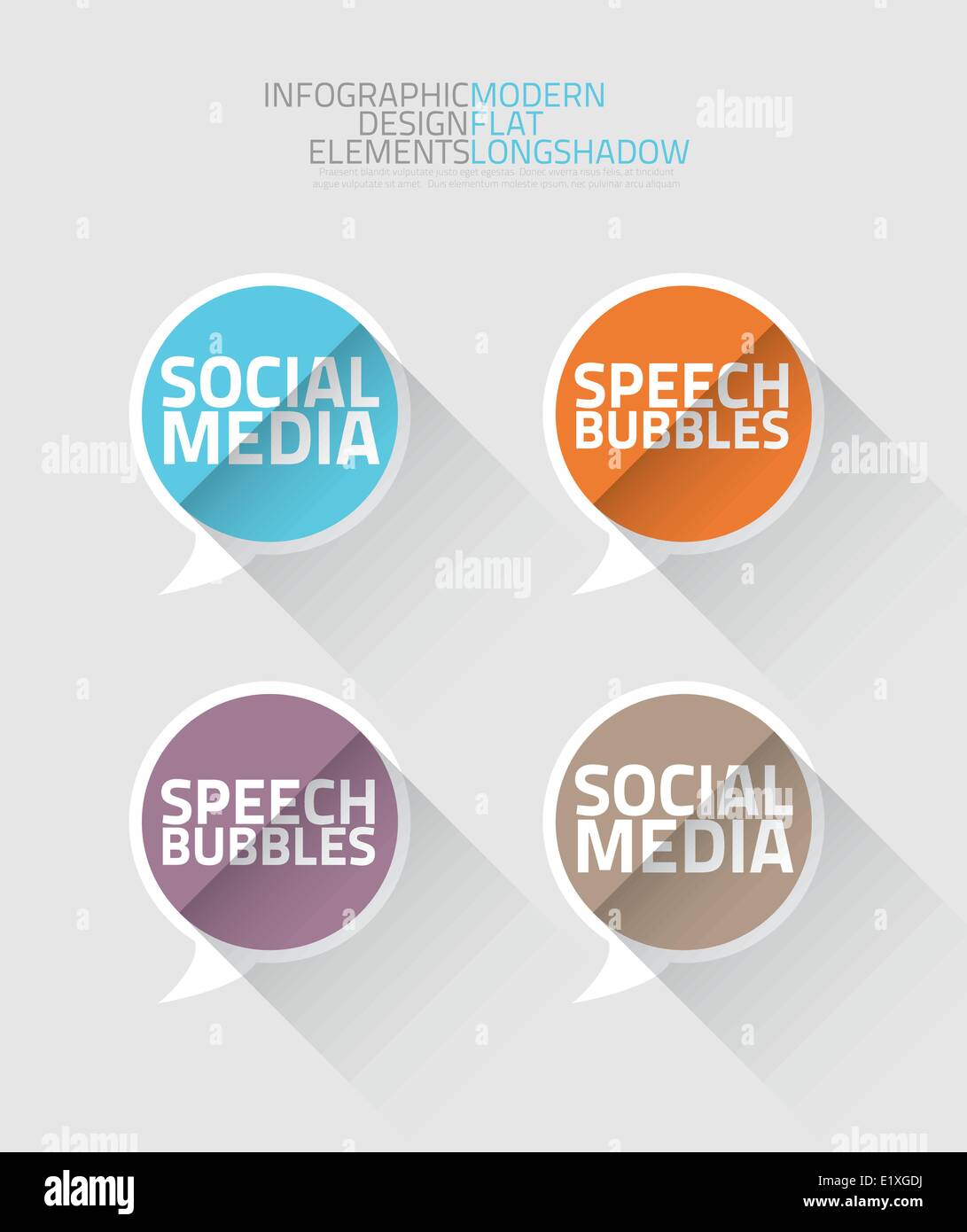 Social media speech bubbles long shadow vector Stock Vector Image & Art ...