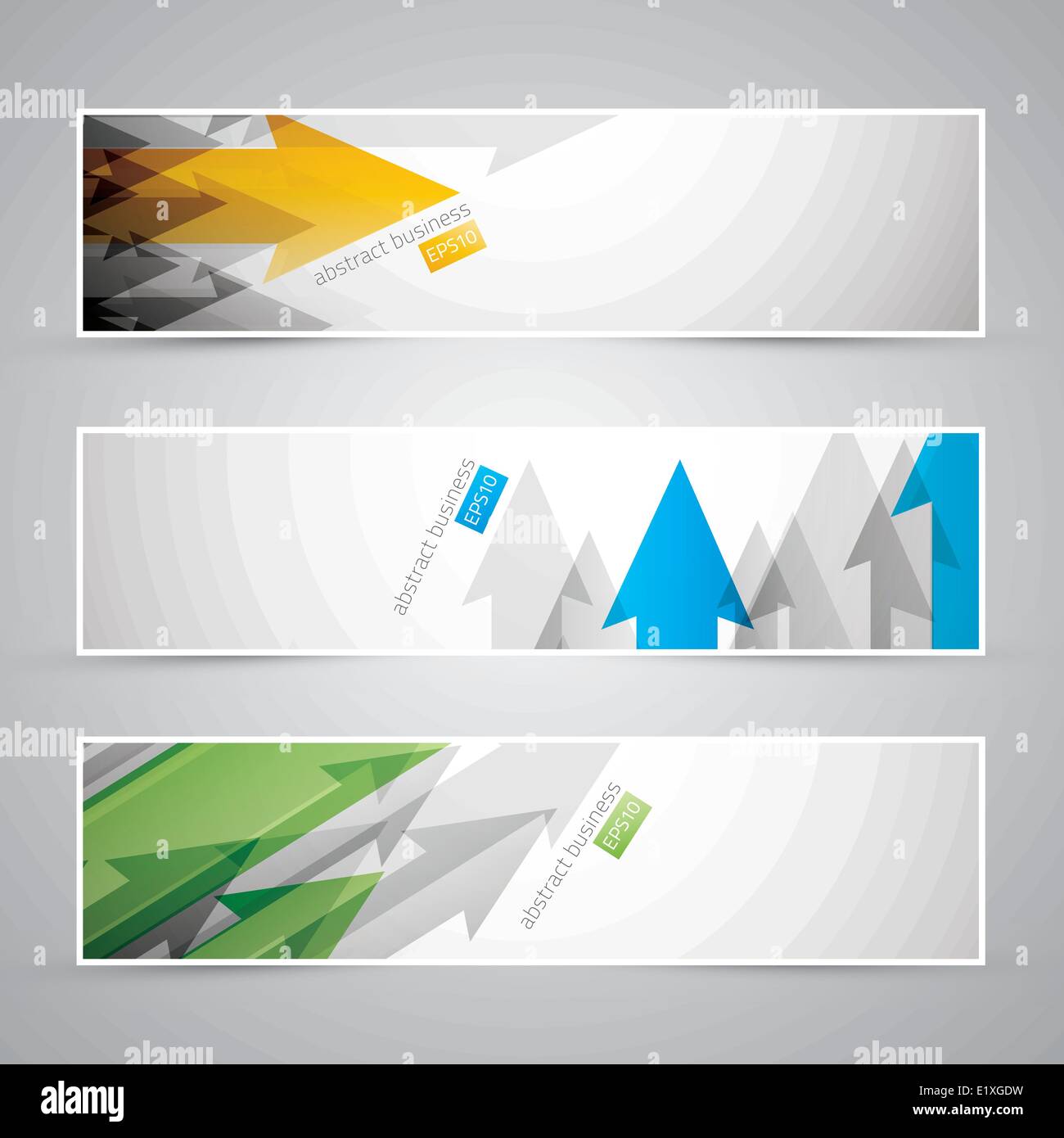 Three abstract vector infographic business arrow banners Stock Vector ...