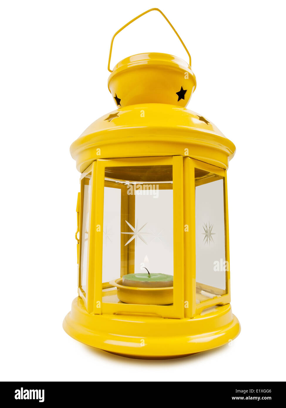 yellow lantern isolated on white background Stock Photo - Alamy
