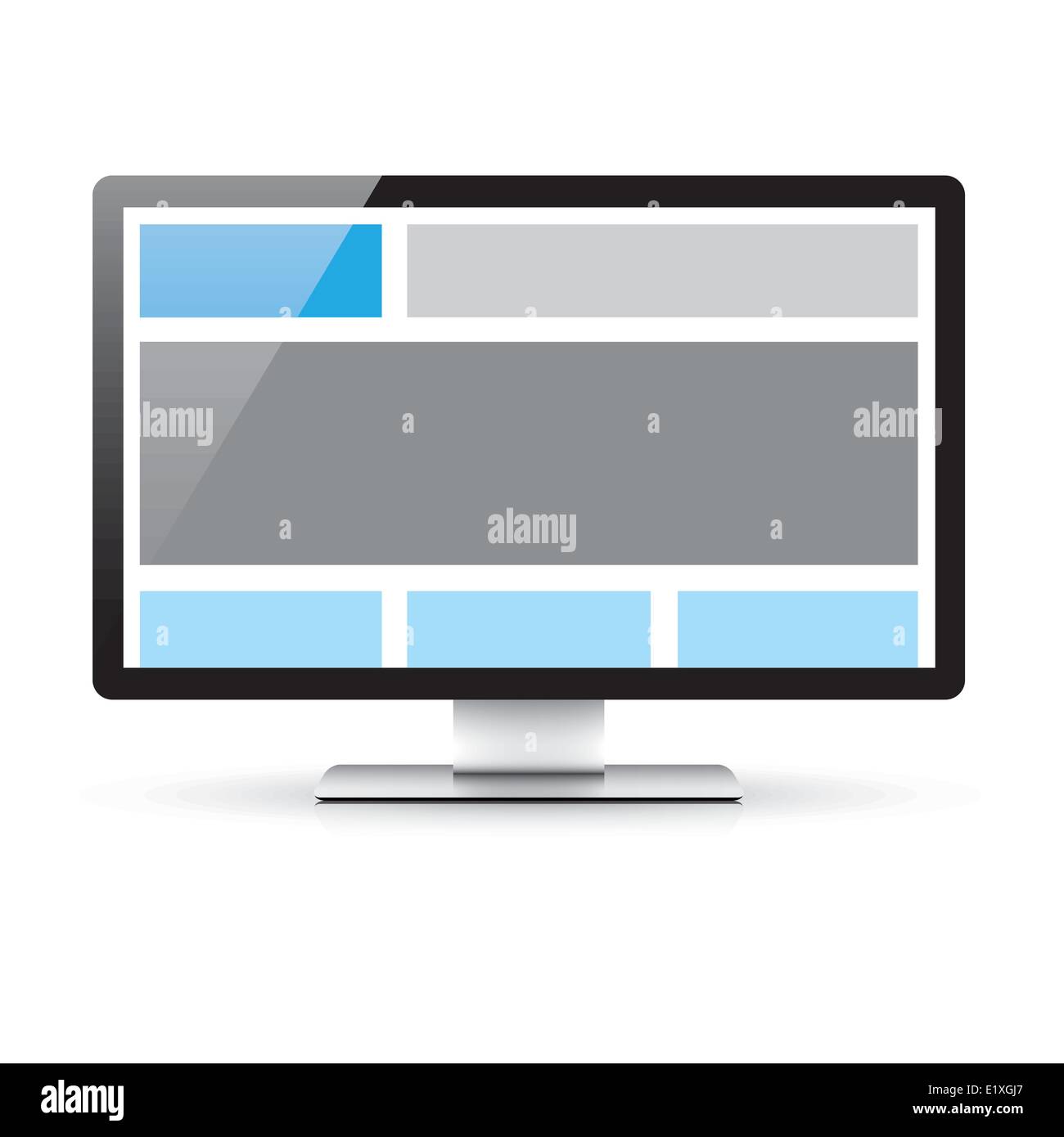 Desktop computer display with responsive web design concept Stock ...