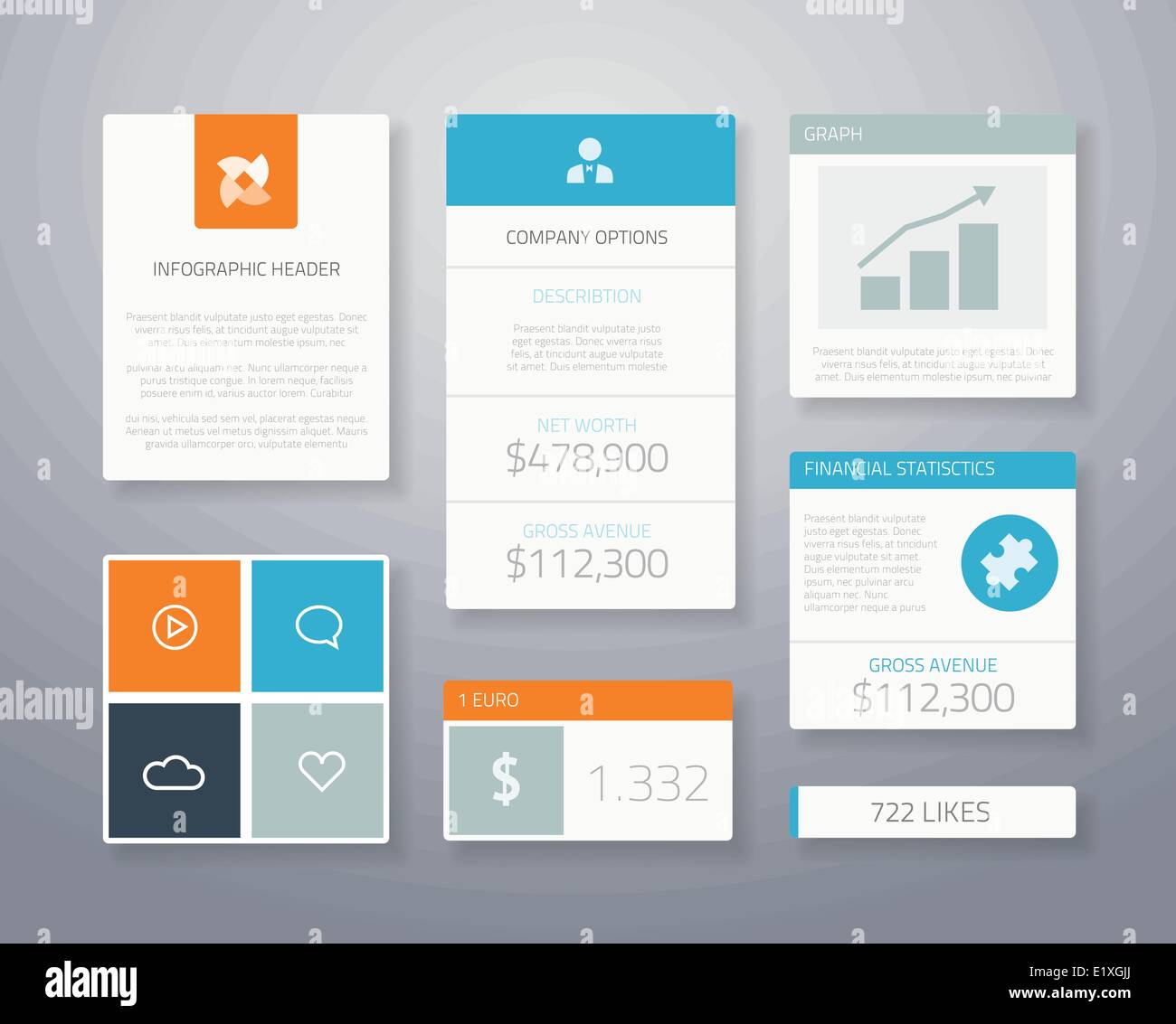Infographic flat financial ui elements vector illustration Stock Vector ...