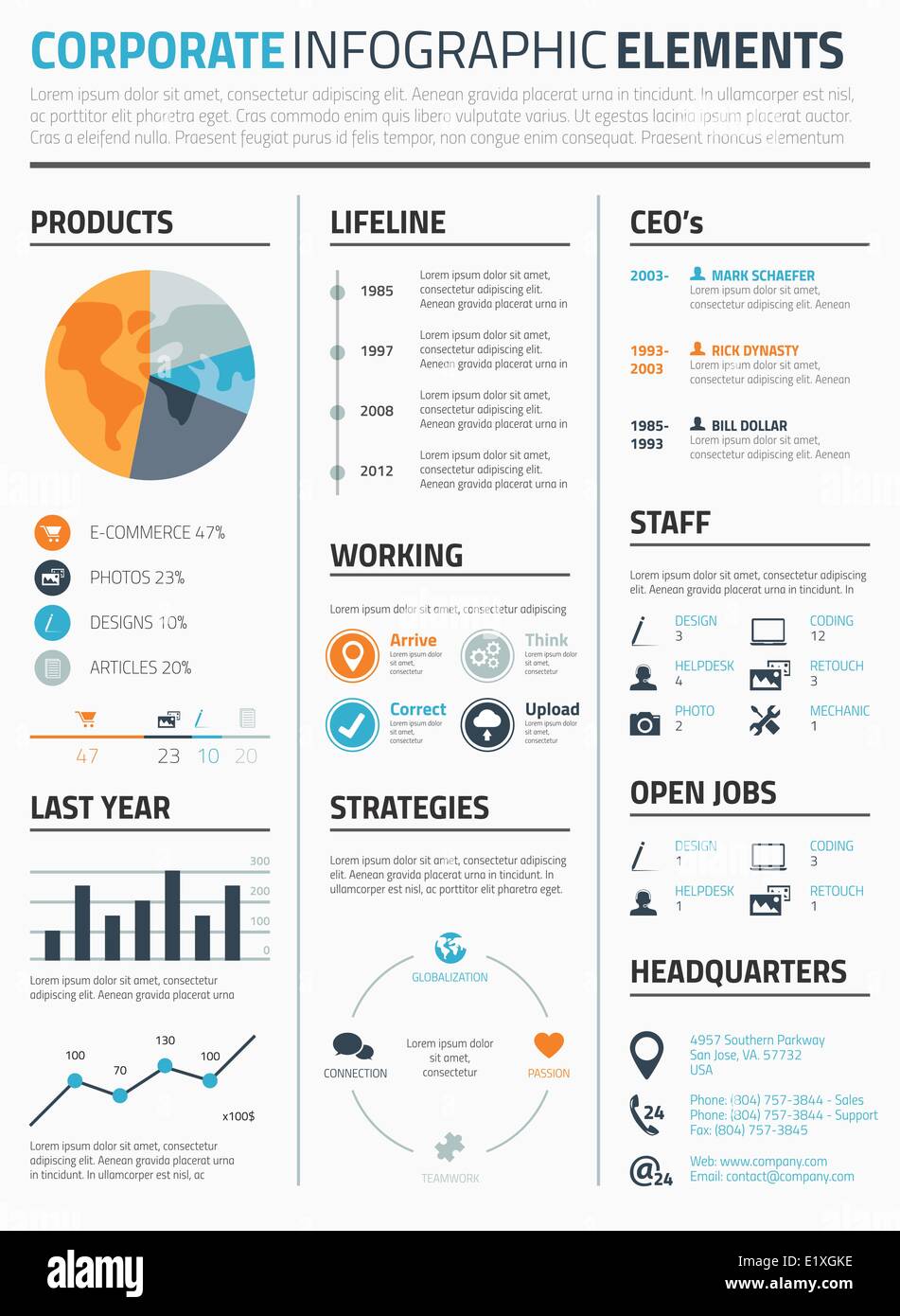 Corporate infographic elements template vector Stock Vector Image & Art ...