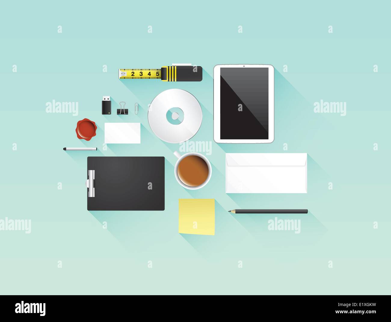 Workplace office stuff Stock Vector Images - Alamy