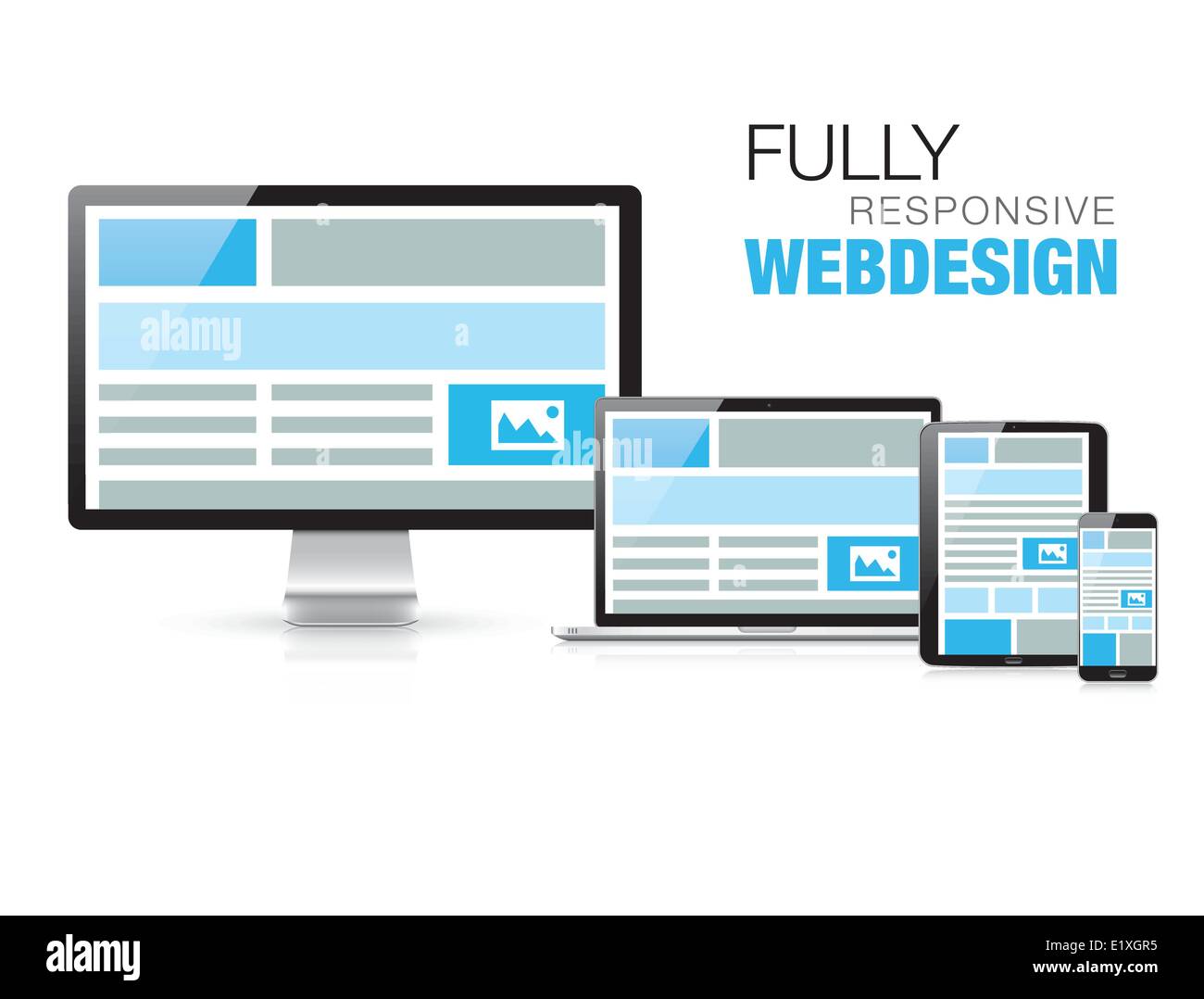 Fully responsive web design in modern realistic devices Stock Vector Image & Art - Alamy