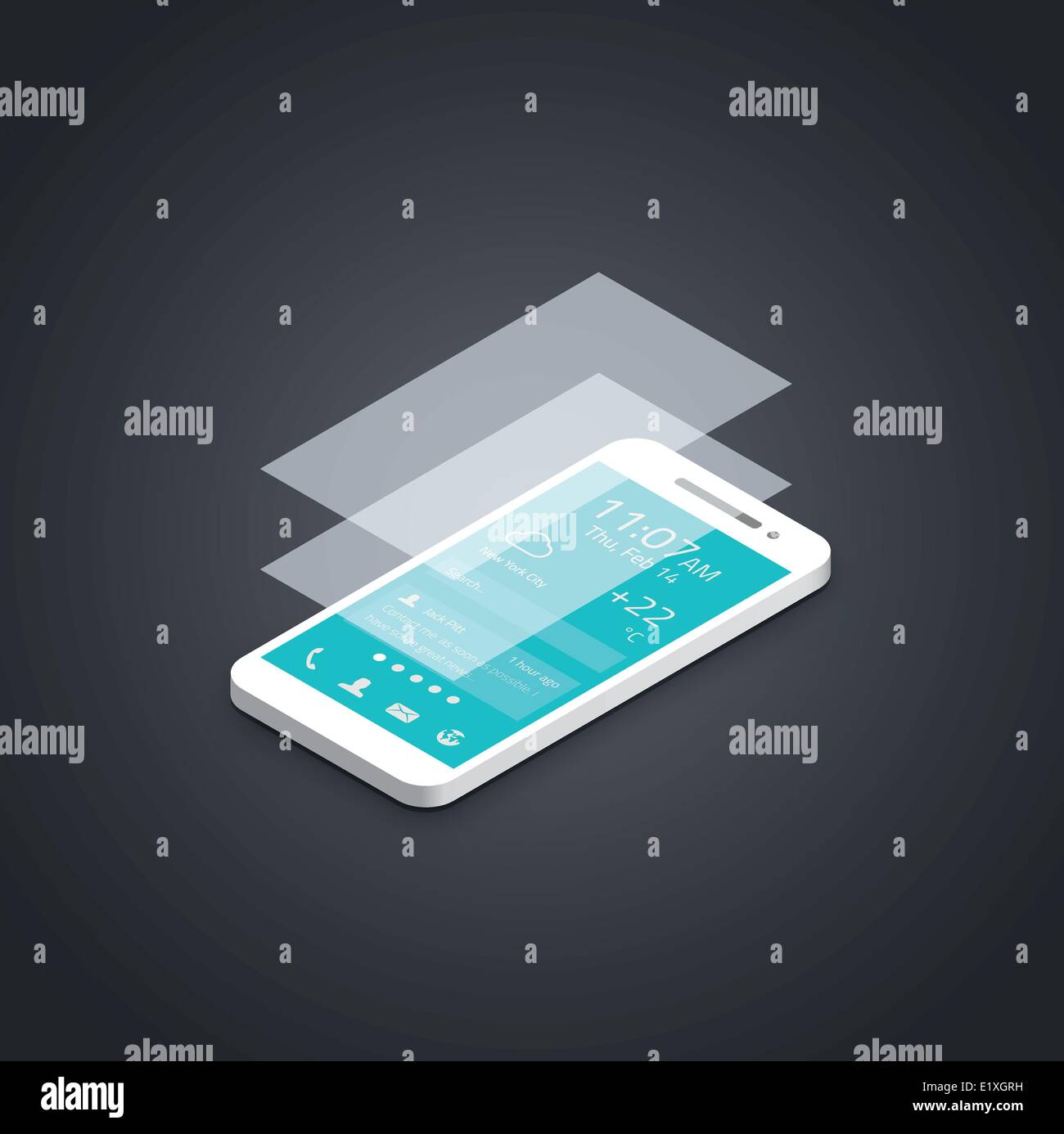 Mobile phone flat user interface development vector Stock Vector Image ...