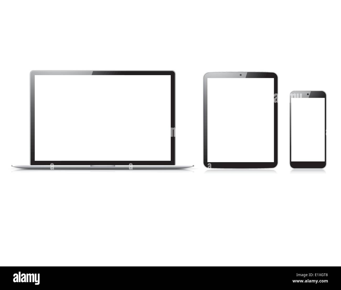 Modern realistic laptop, tablet and smartphone vectors Stock Vector ...