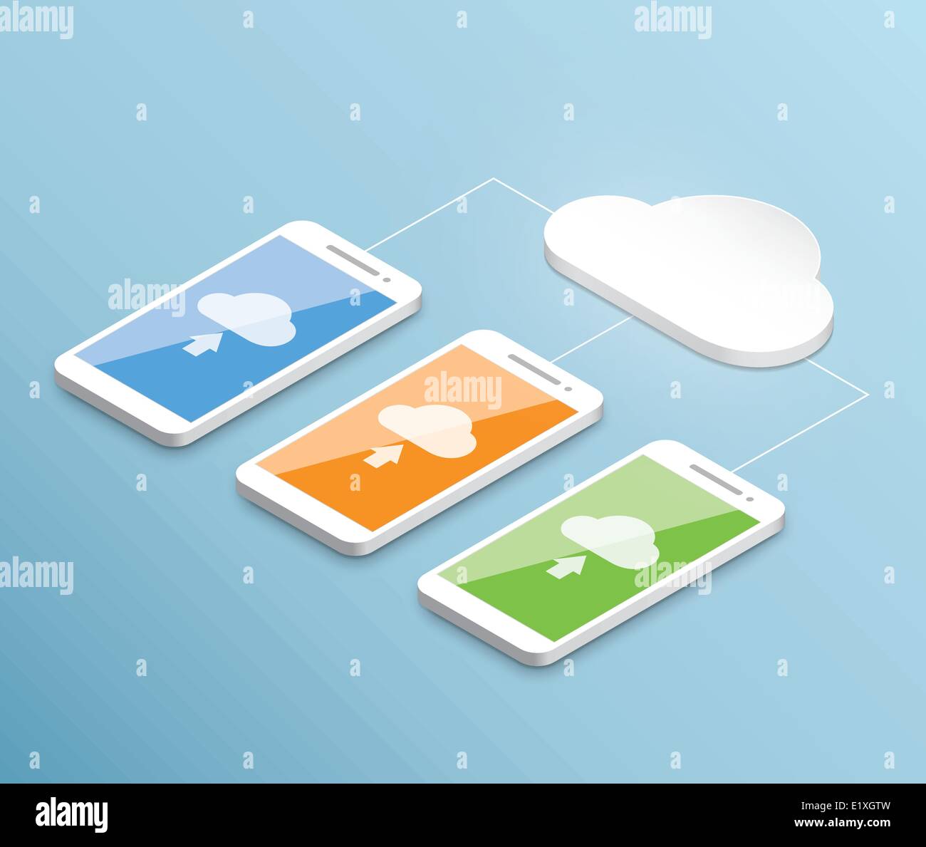 Cloud computing smartphone vector isometric concept Stock Vector Image ...