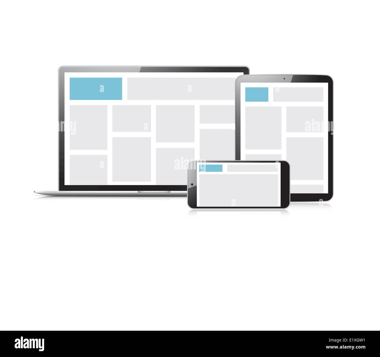 Vector illustration responsive computer coding development Stock Vector ...