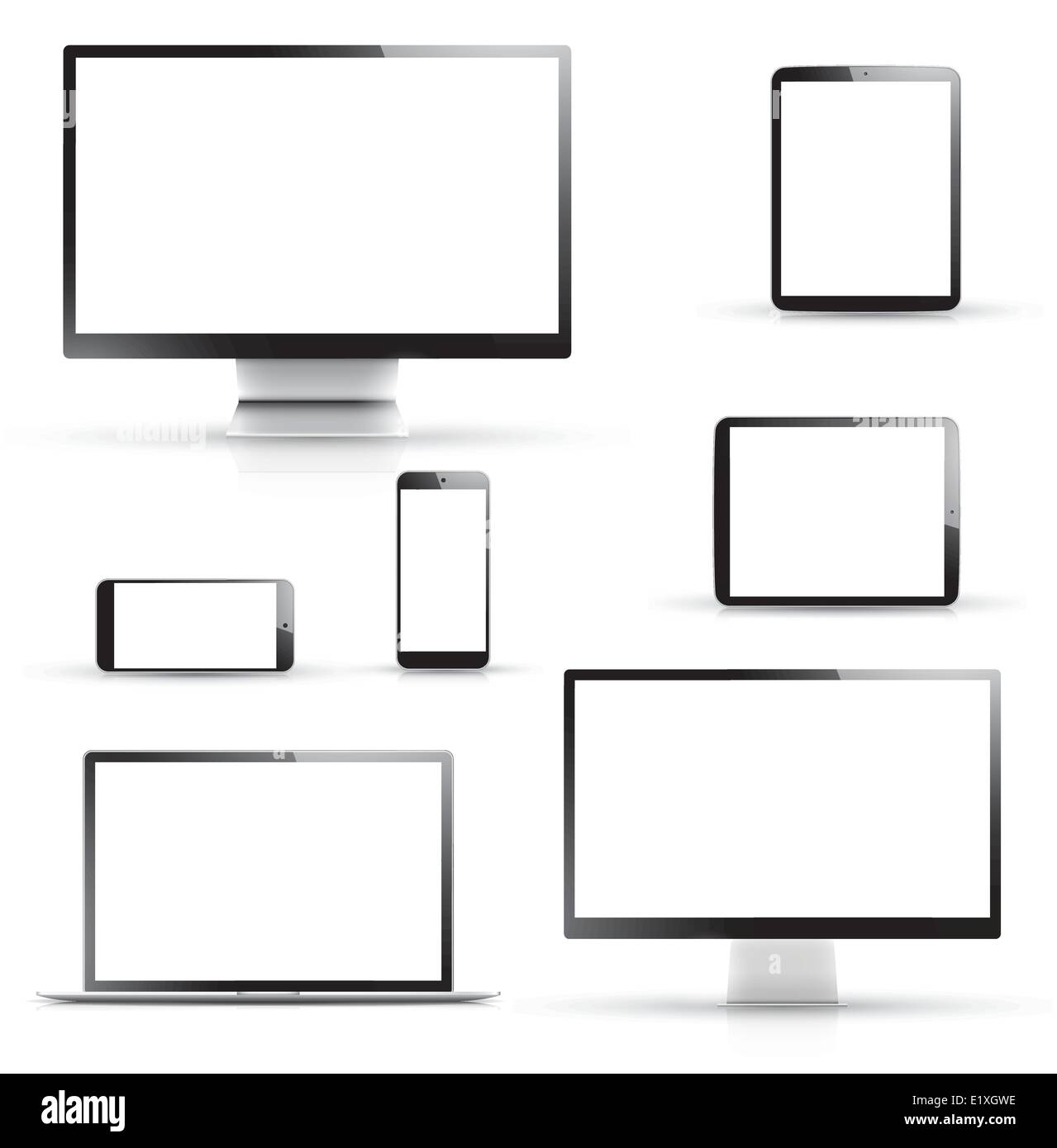 Electronic vector devices isolated on white background Stock Vector ...