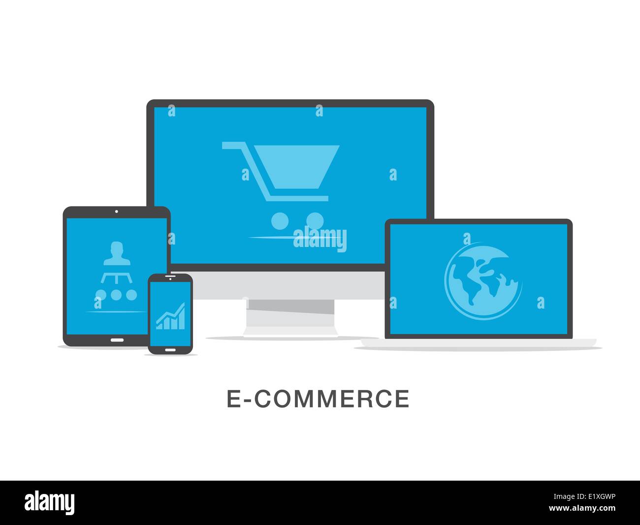 Flat e-commerce business vector illustration concept Stock Vector Image ...