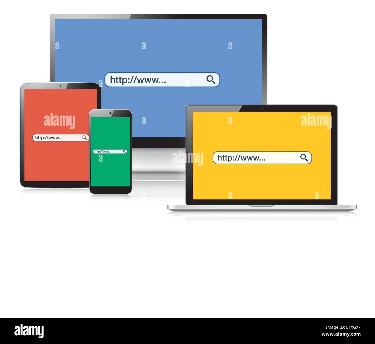 Website searching vector concept explaining SEO process Stock Vector ...