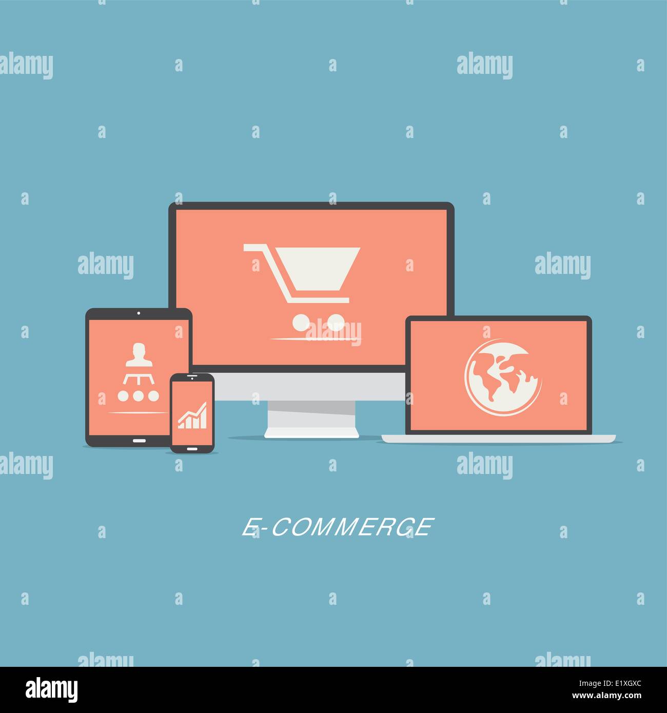 Flat e-commerce vector icons set concept Stock Vector Image & Art - Alamy