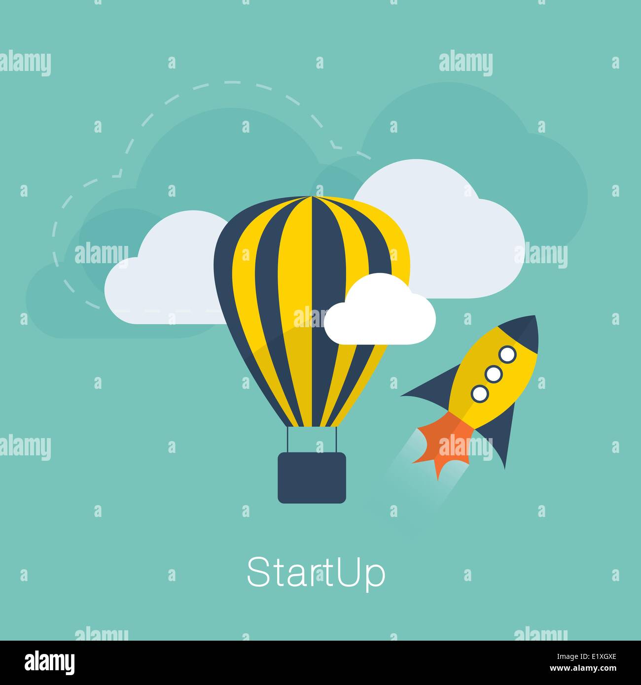 New project startup vector concept with flat cool colors Stock Vector ...