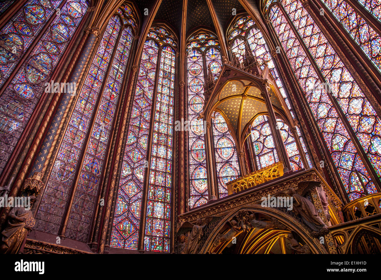 Stained Glass windows at Sainte Chappelle, Paris, France Stock Photo ...