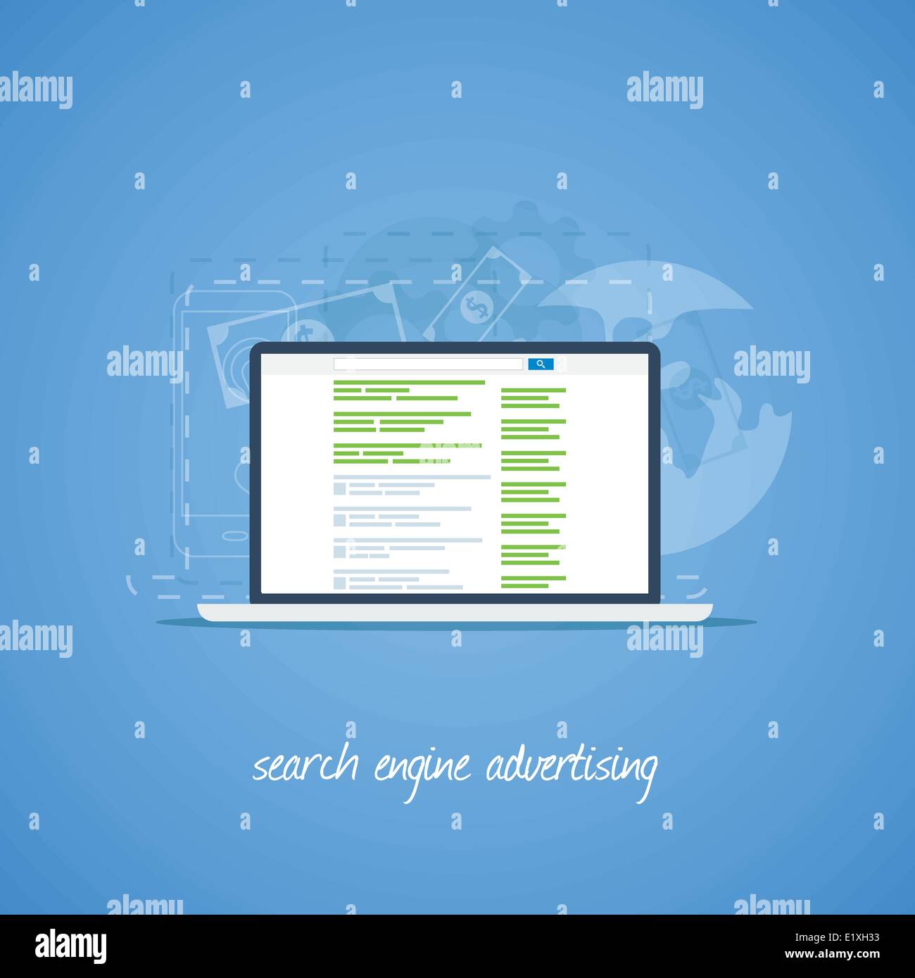 Search engine marketing and advertising vector concept Stock Vector ... Search engine marketing and advertising vector concept Stock Vector ...