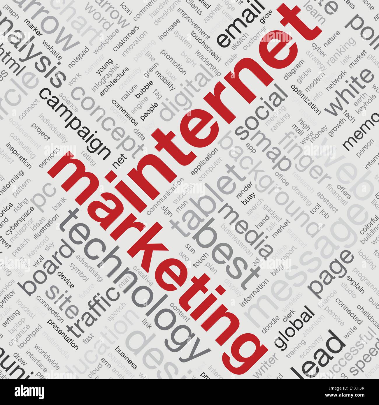 Internet marketing concept in word tag cloud vector illustration Stock ...
