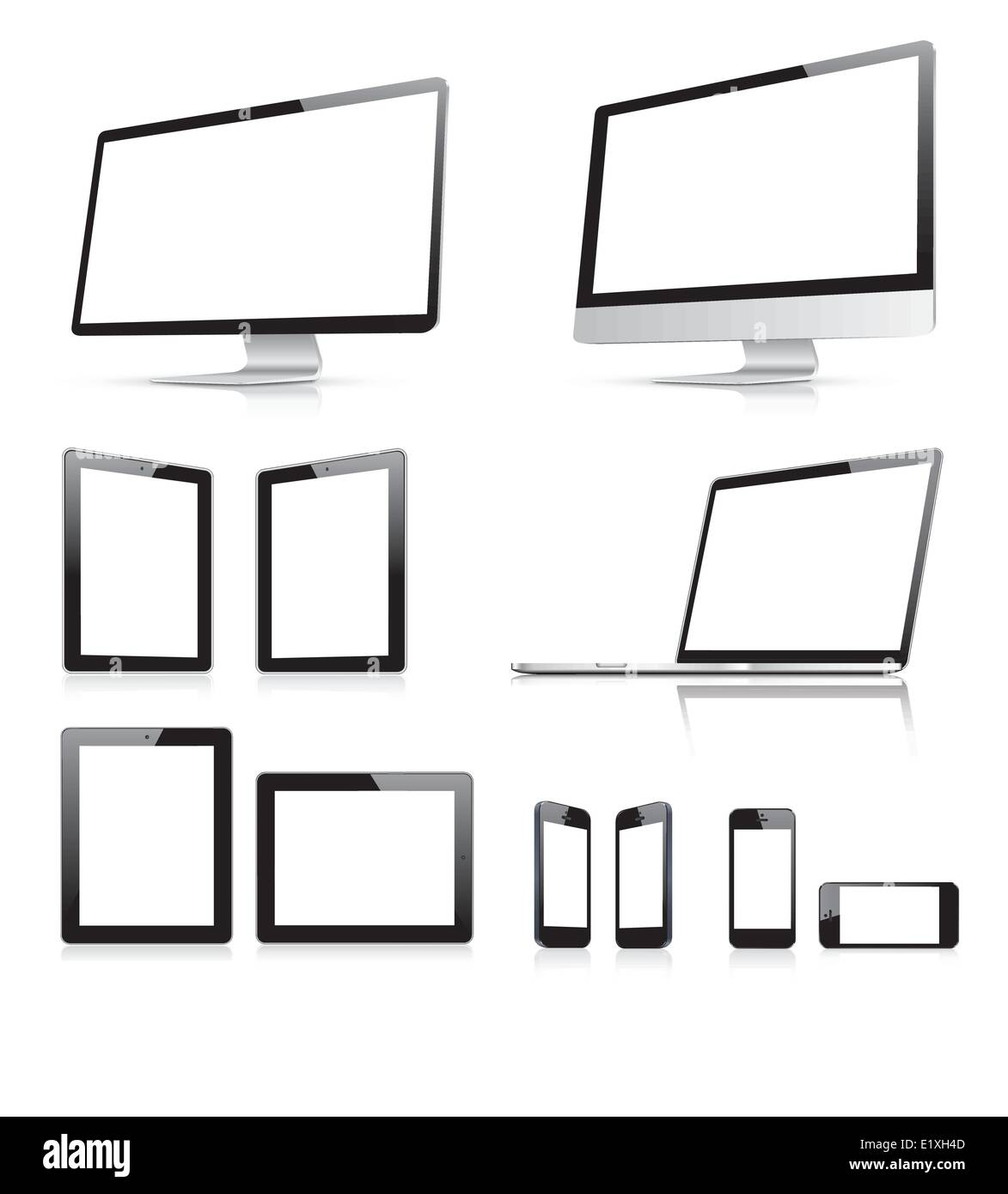 Modern realistic electronic devices vector illustrations Stock Vector ...