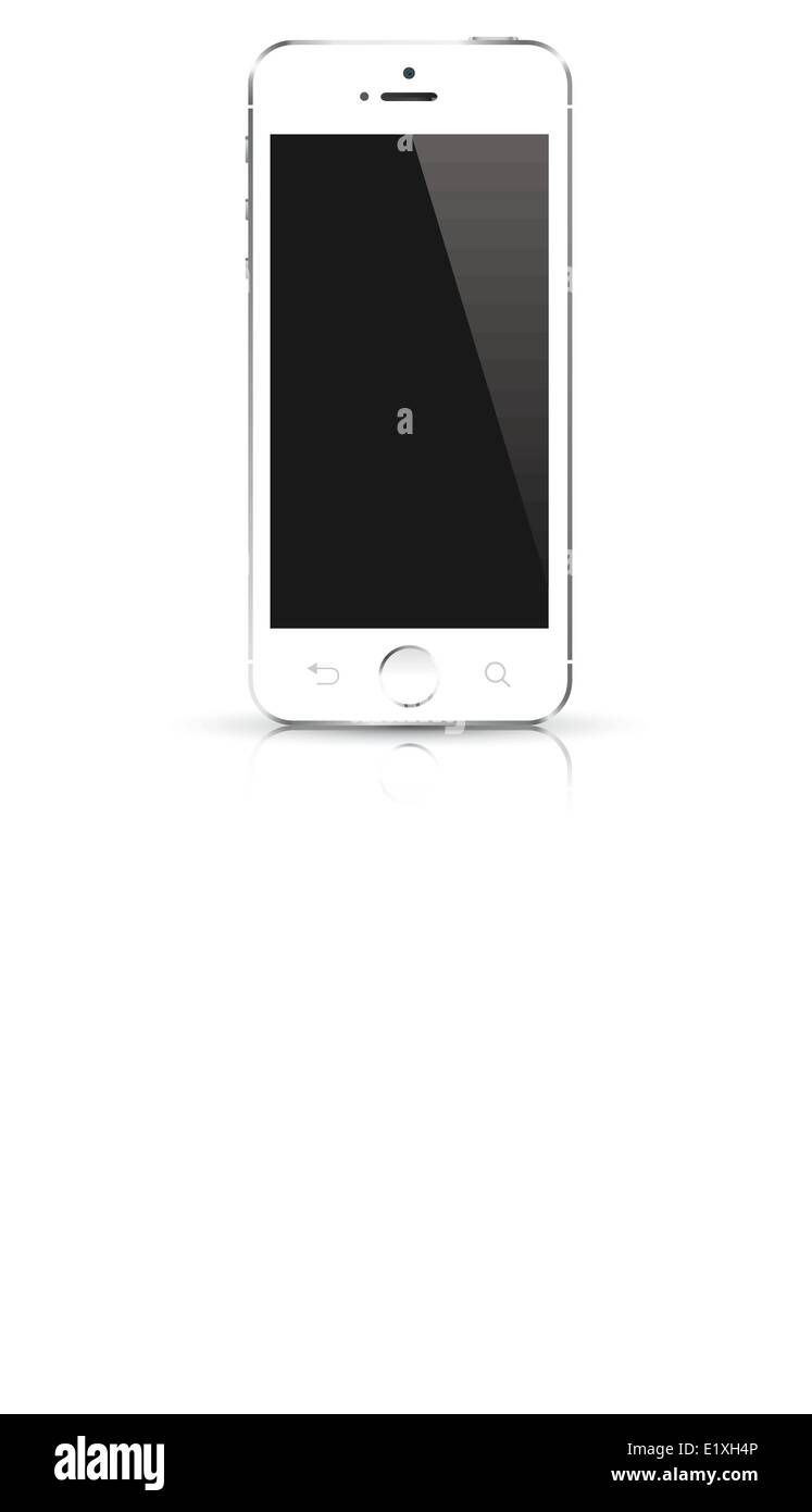 Modern white smart phone isolated. Vector illustration Stock Vector ...