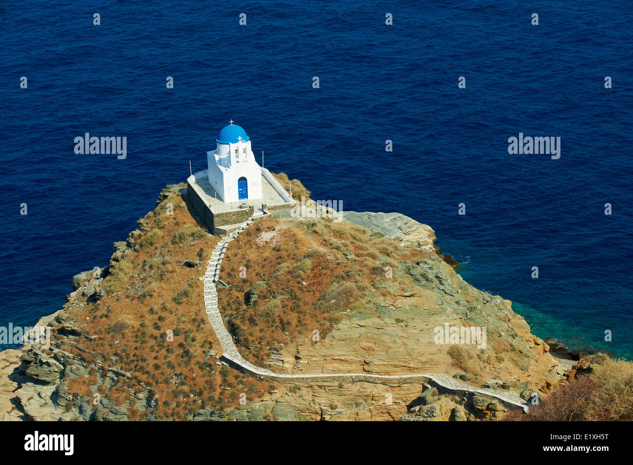 Greece, Cyclades islands, Sifnos, Seven Martyrs chapel, Kastro village ...