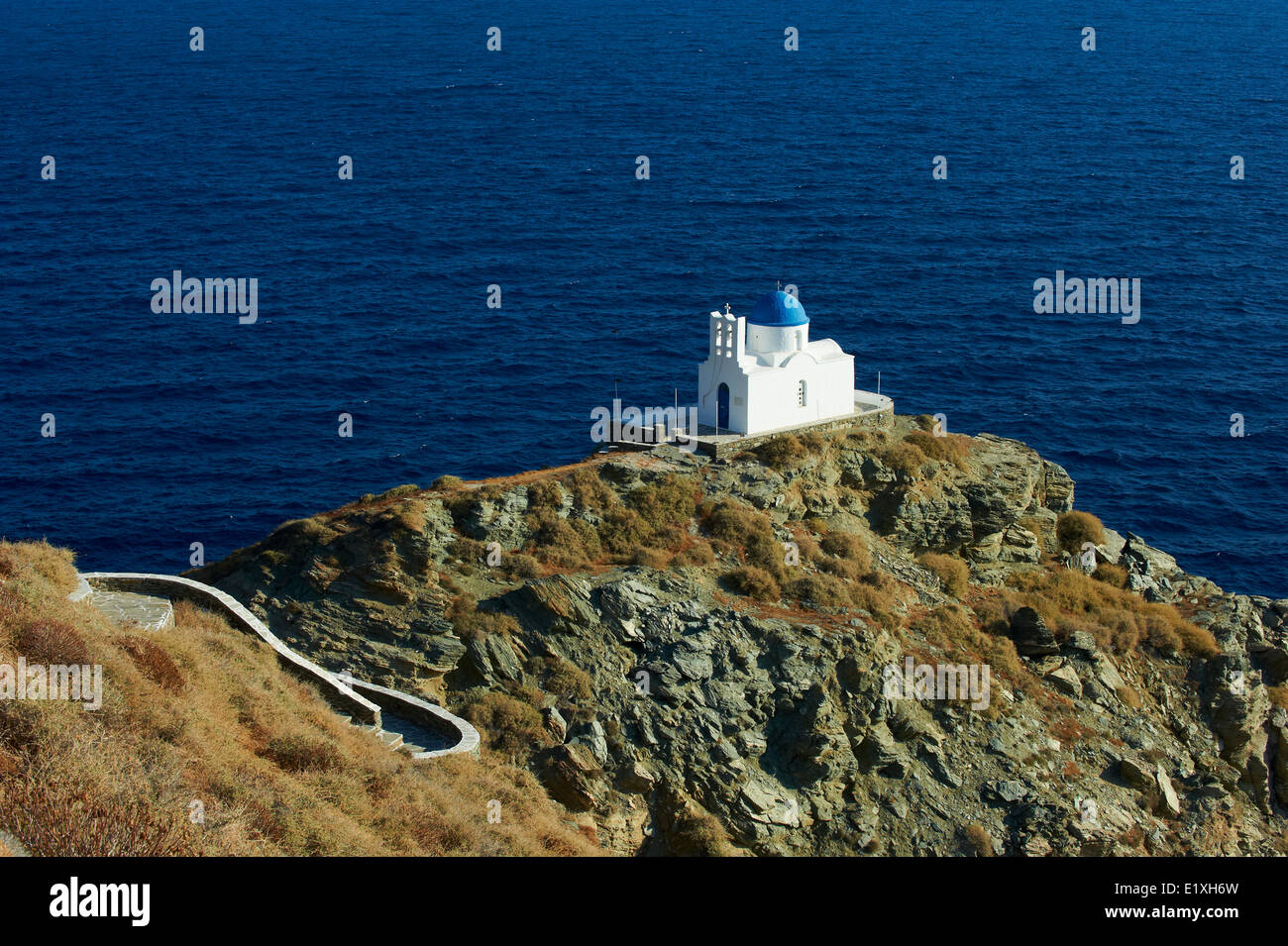Greece, Cyclades islands, Sifnos, Seven Martyrs chapel, Kastro village ...