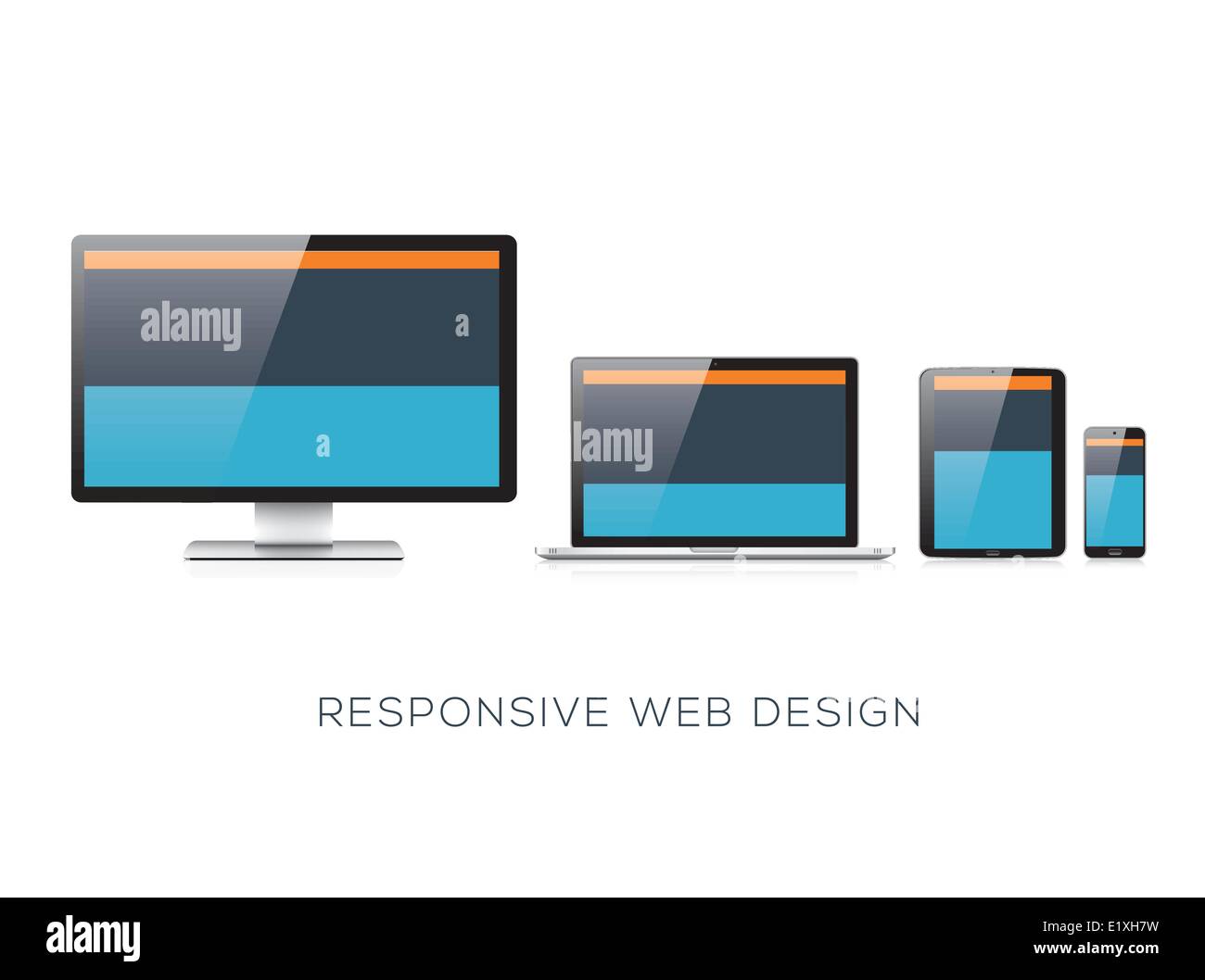 Fully scalable responsive web design flat vector concept Stock Vector ...