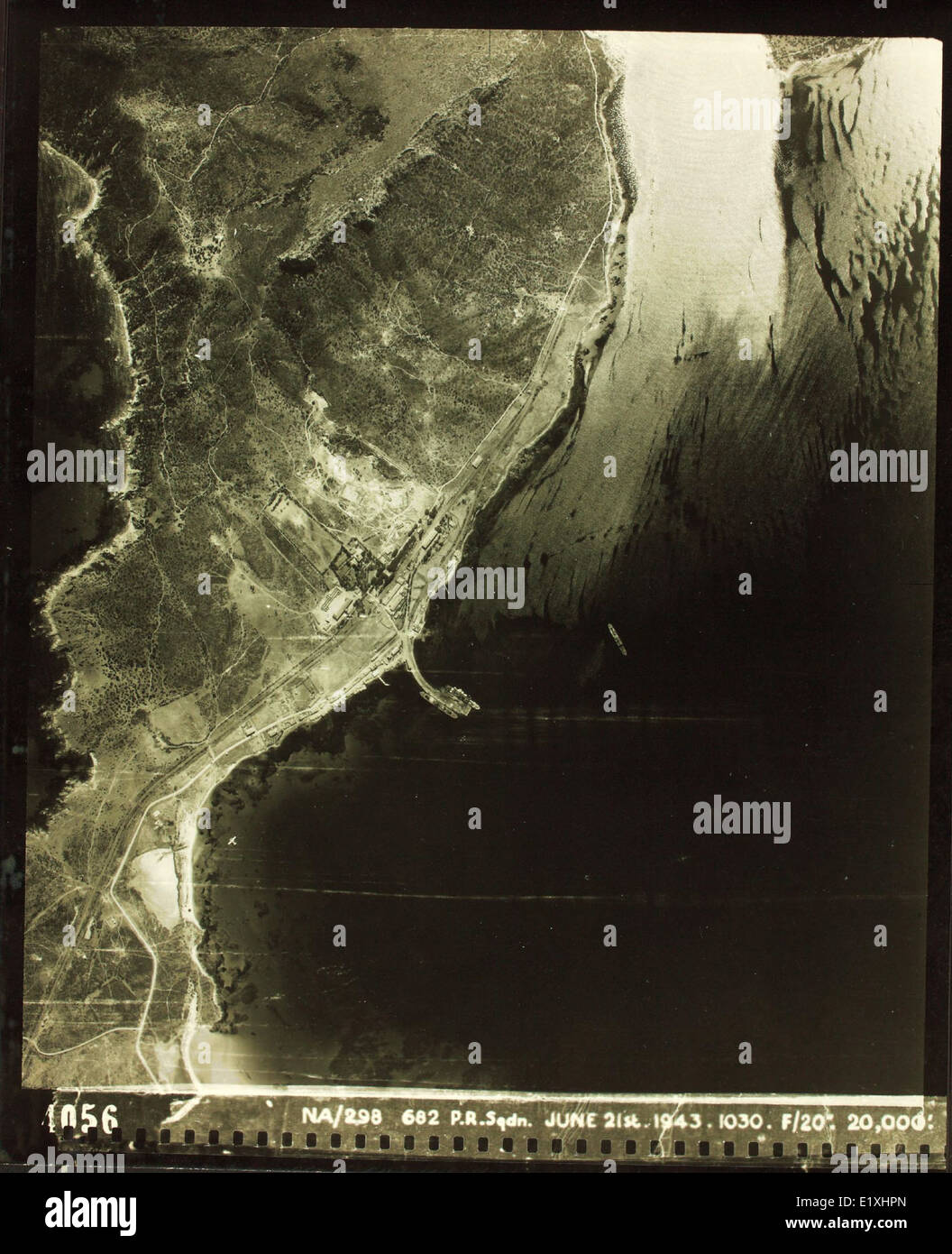 This aerial reconnaissance photo, taken between 1941 and 1945 during ...