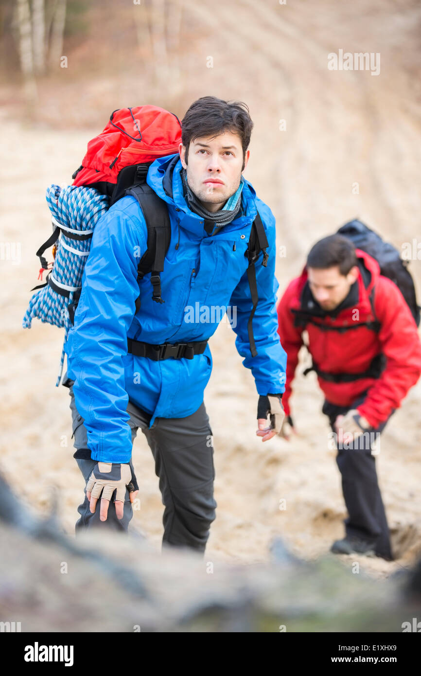 Two young men hiking in hi-res stock photography and images - Alamy