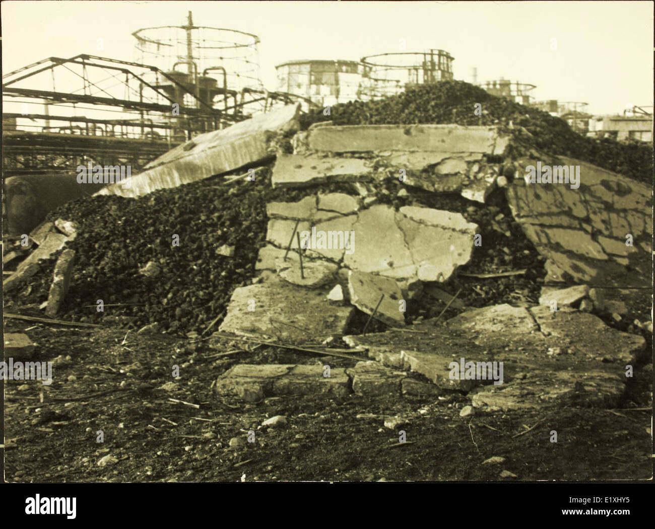 This image documents the Oil Refinery in Brux, Czechoslovakia, during ...