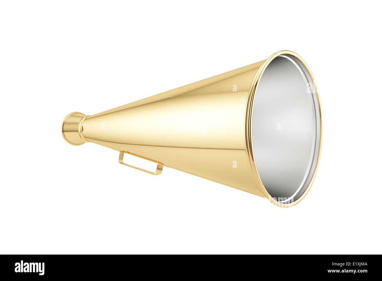 3d render of golden megaphone isolated on white background Stock Photo ...